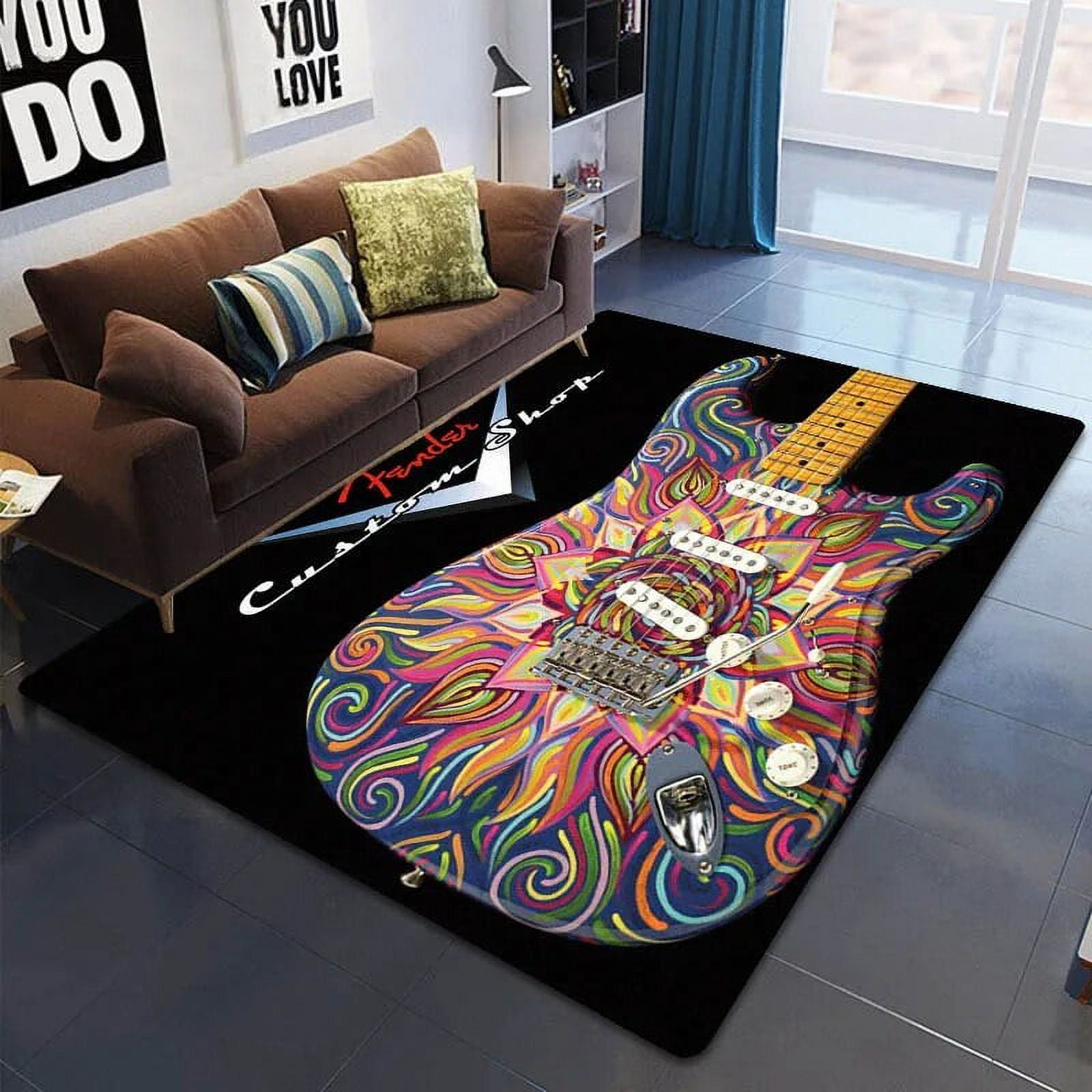 Fender Guitar Logo Print Carpet Children's Carpet Living Room Bedroom ...