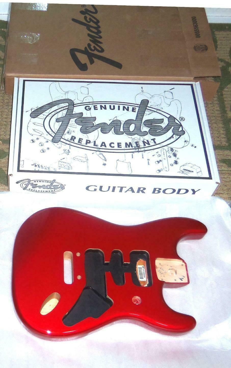 Fender HSH Deluxe Candy Apple Red Strat Body~2 Point Bridge~Contoured ...