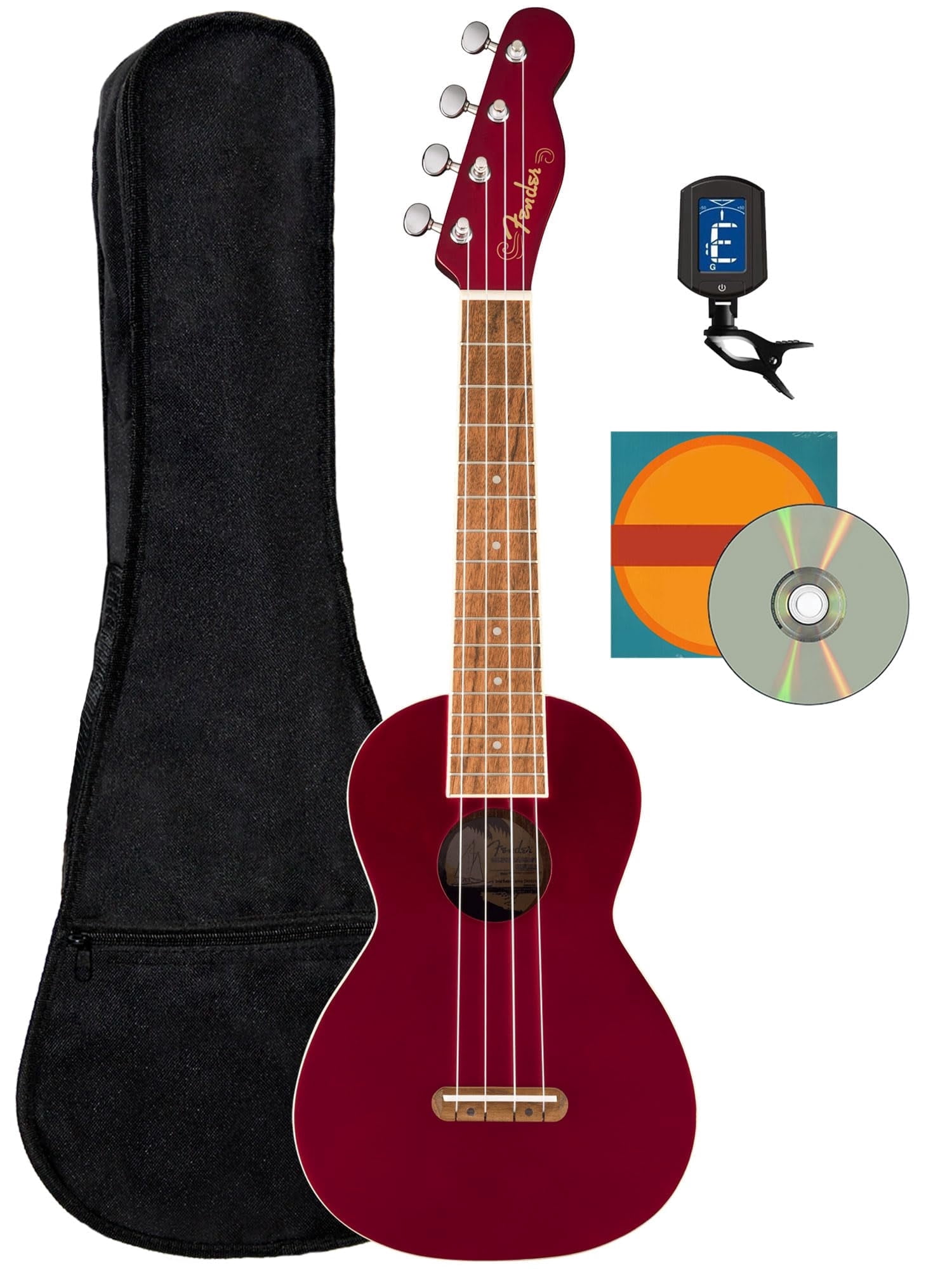 Fender Monterey Concert Ukulele - Cherry w/ Gig Bag - Walmart.com