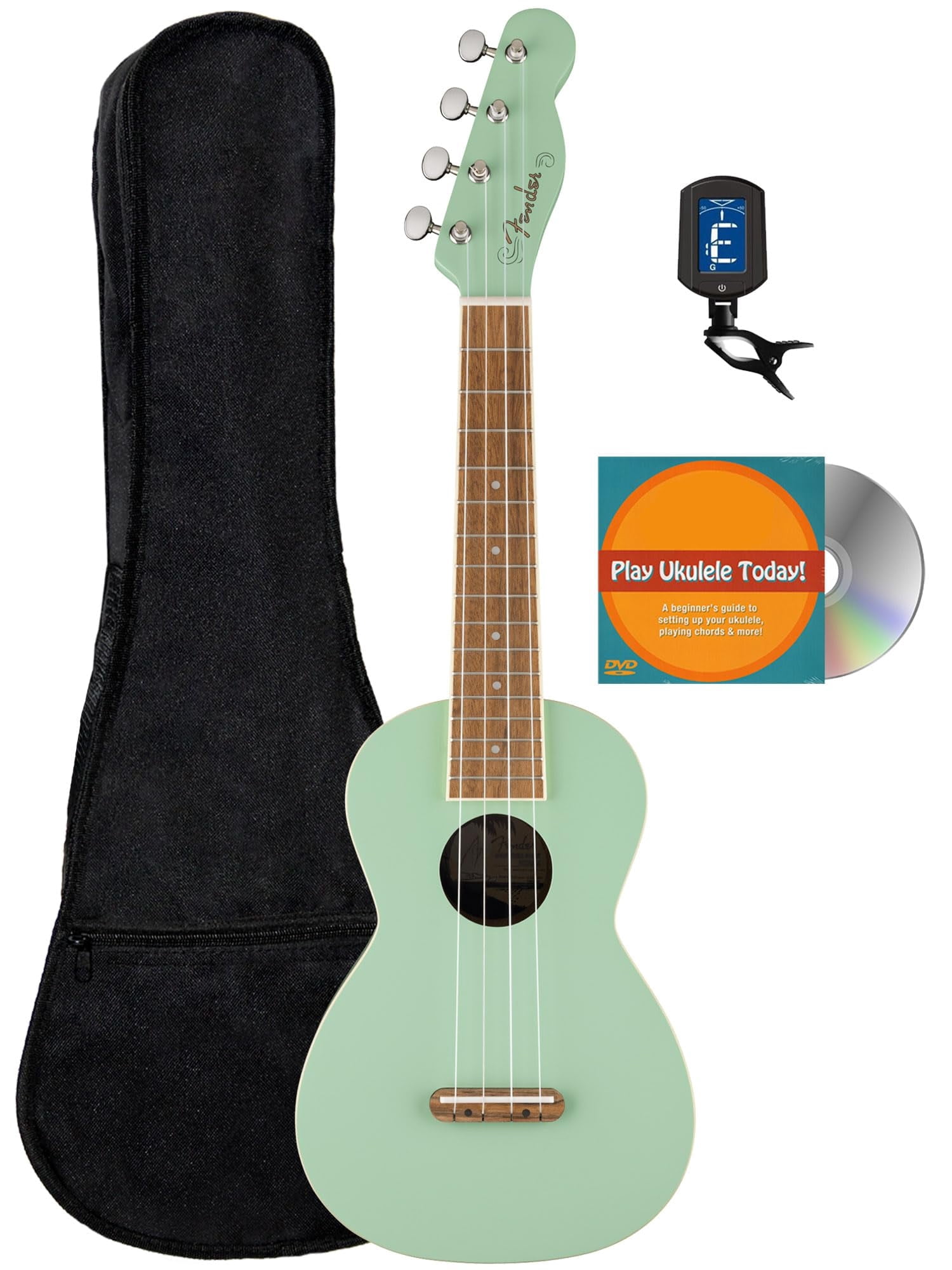 Fender Monterey Concert Ukulele - Surf Green w/ Gig Bag - Walmart.com