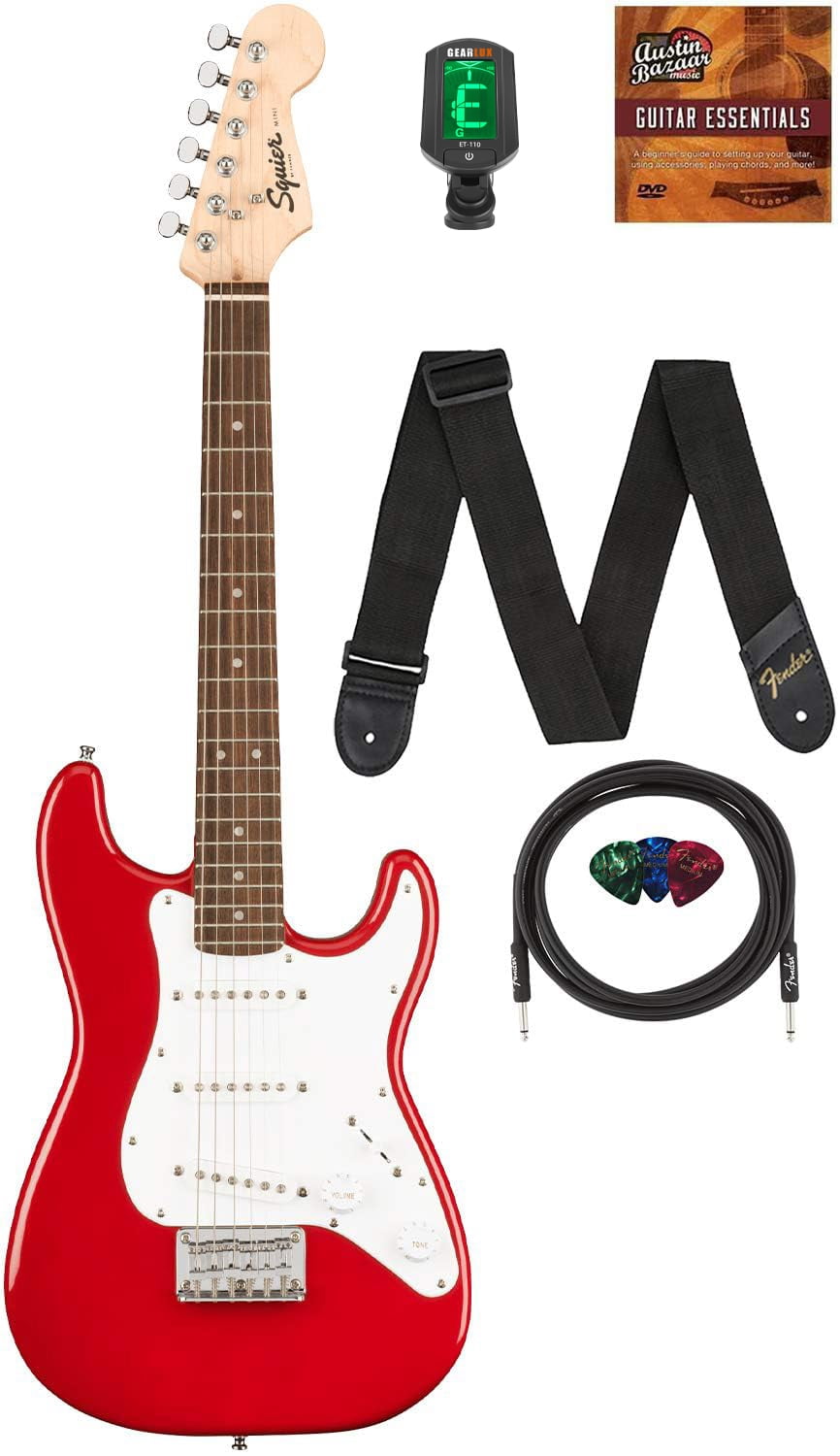 Fender Squier 3/4-Size Kids Mini Strat Electric Guitar - Dakota Red w ...