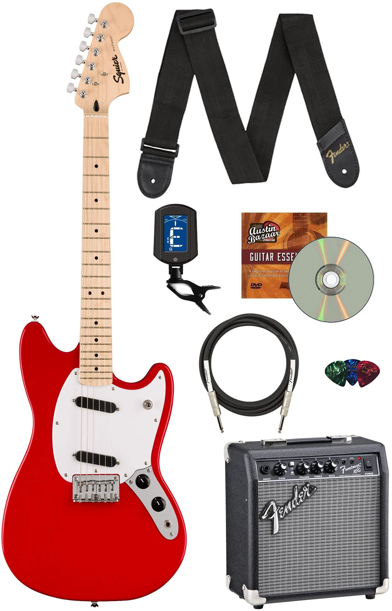 Fender Squier Sonic Mustang - Torino Red w/ Frontman 10G Amplifier ...