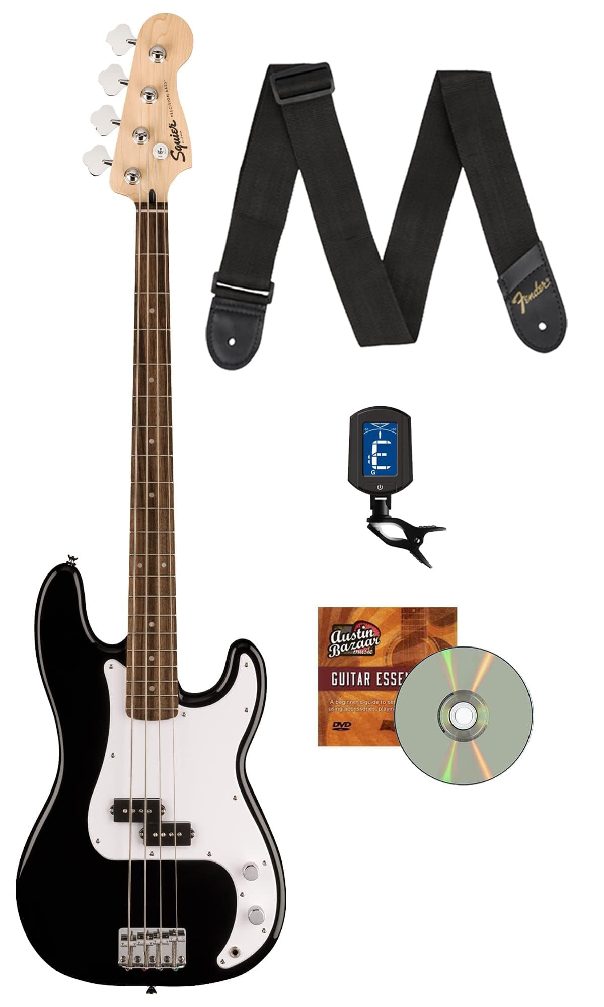 Fender Squier Sonic Precision Bass Guitar, Laurel Fingerboard - Black ...