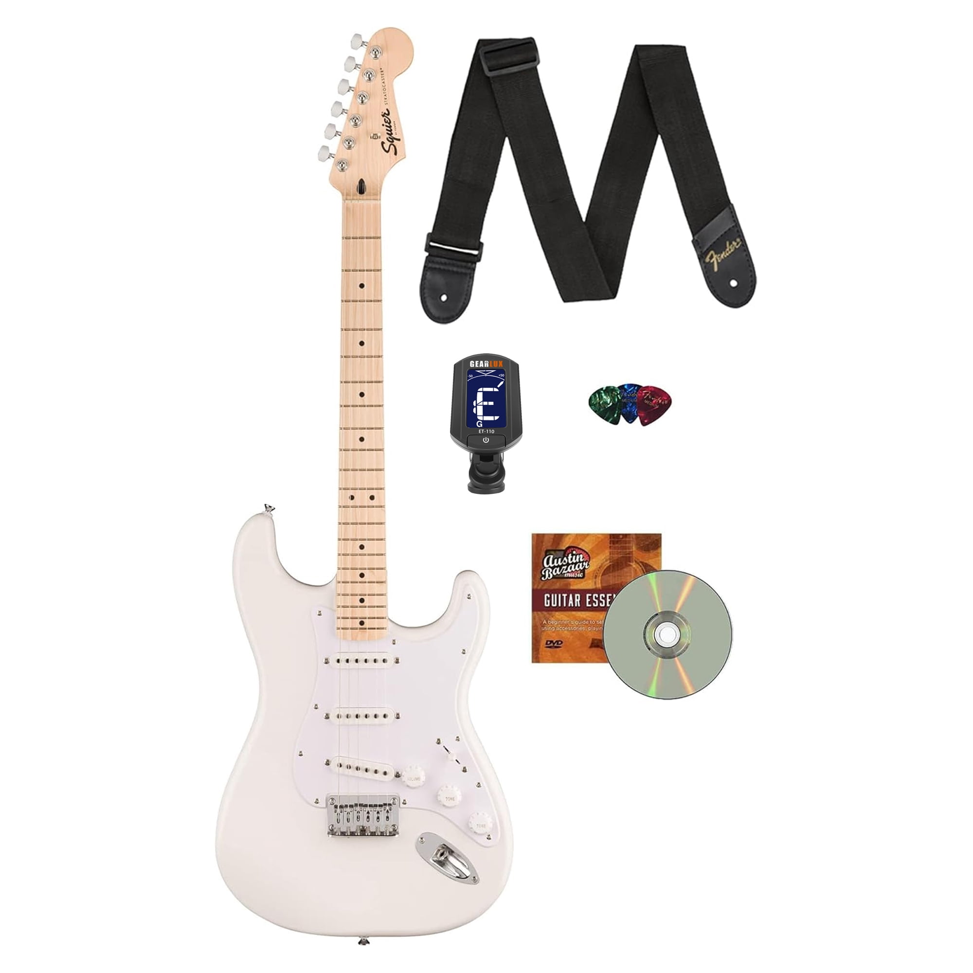 Fender Squier Sonic Stratocaster HT - Arctic White w/ Tuner - Walmart.com