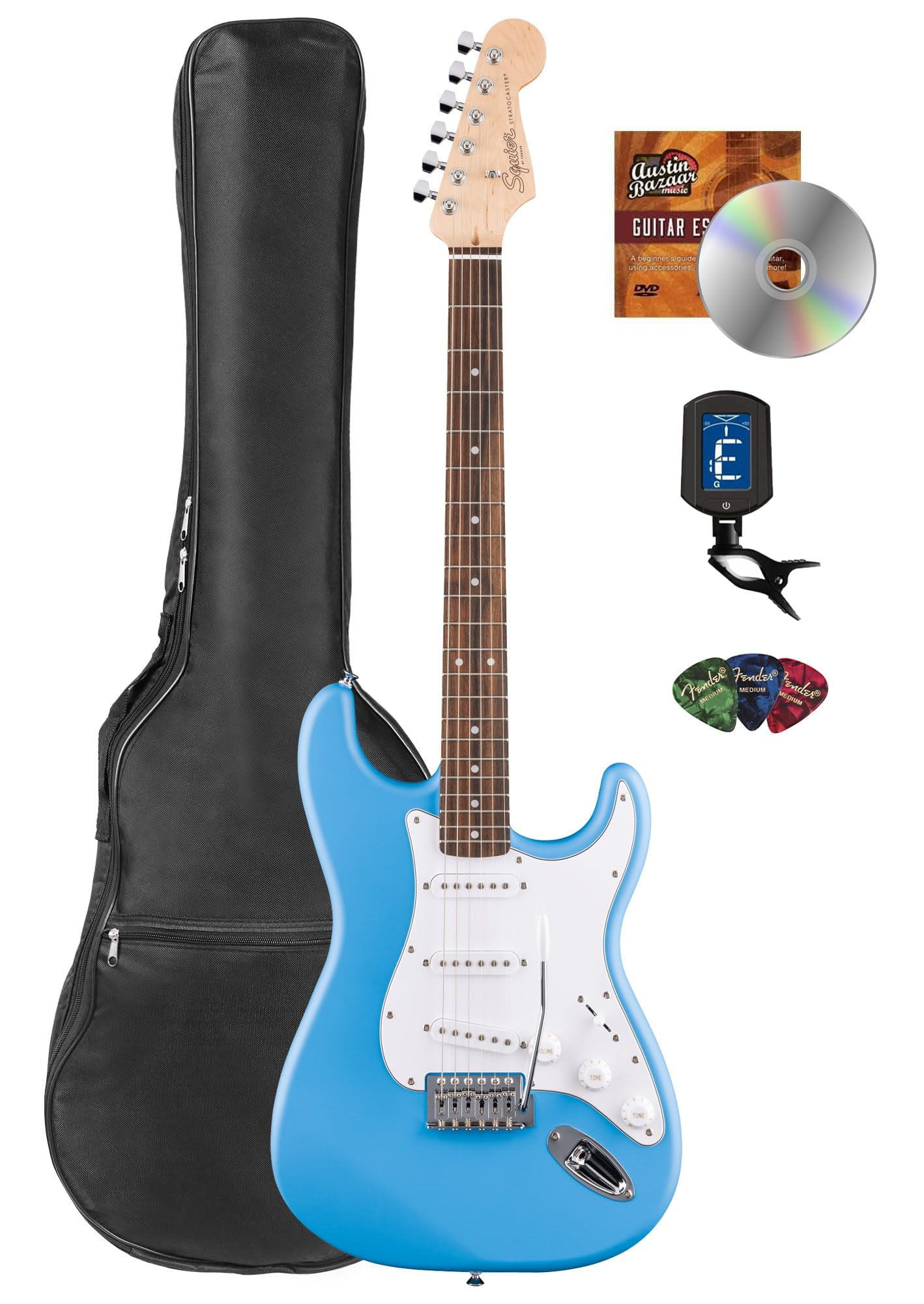Fender Squier Debut Stratocaster - California Blue w/ Gig Bag - Walmart.com