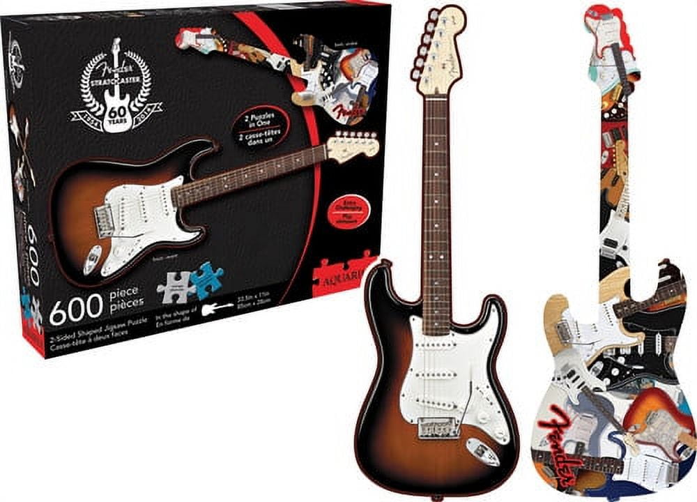 Fender Strat Guitar & Collage 600Pc 2-Sided Puzzle - Walmart.com