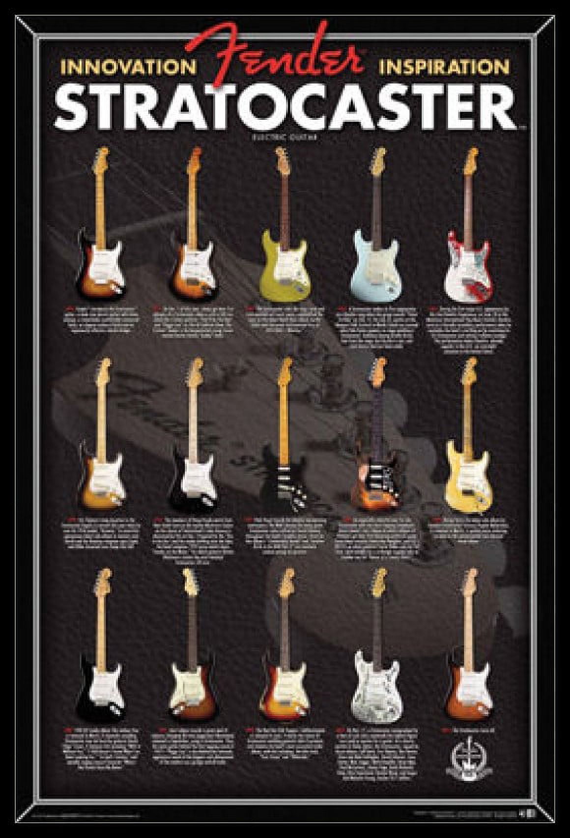 Fender - Stratocaster Evolution Laminated & Framed Poster (24 x 36 ...