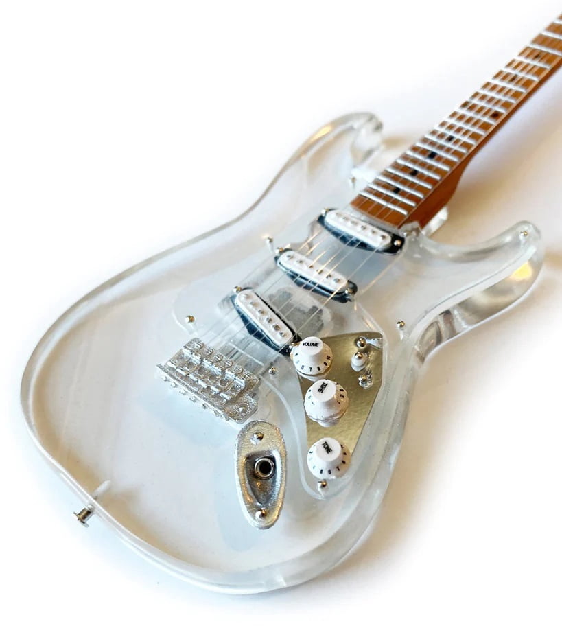 Fender Stratocaster Signature Clear Acrylic 10 Inch Miniature Guitar ...