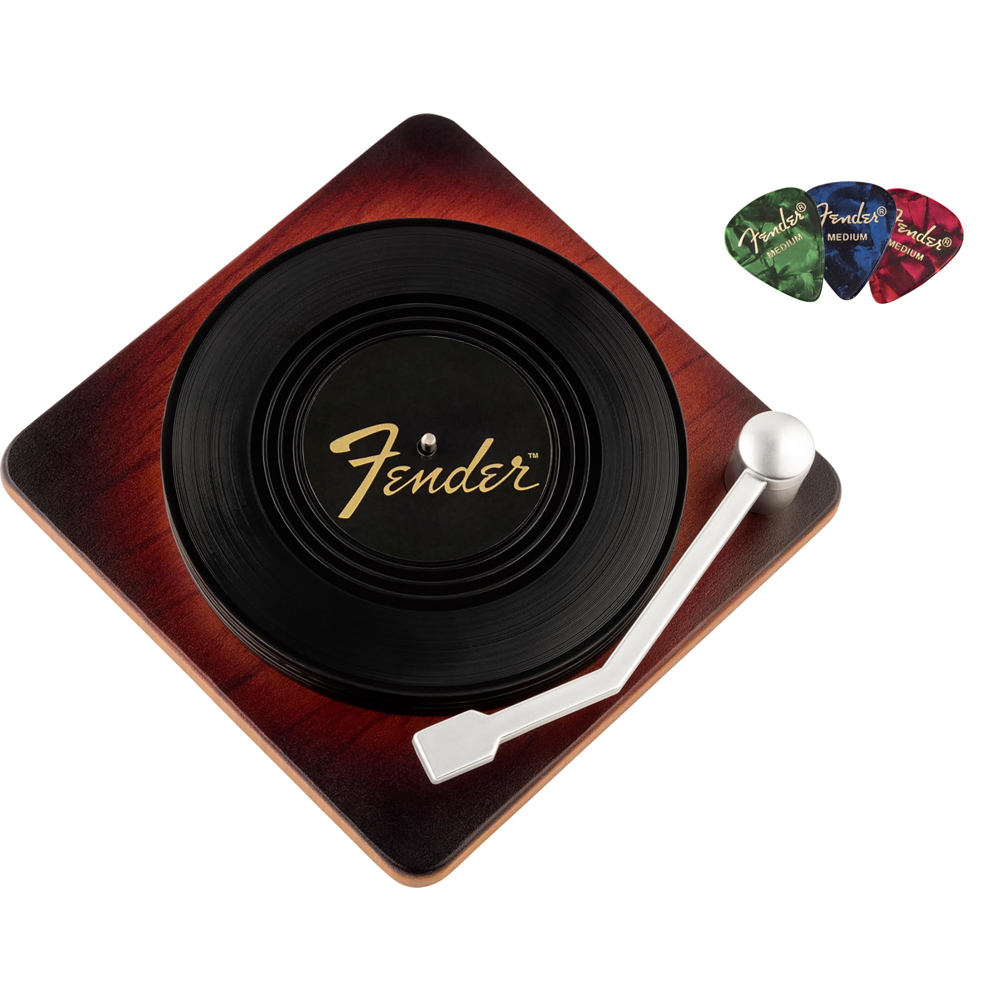 Fender Sunburst Turntable Coaster Set Bundle with Picks - Walmart.com