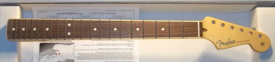 Fender® USA Maple/RWD Channel Bound Strat Neck~9.5”-14 Compound Radius ...