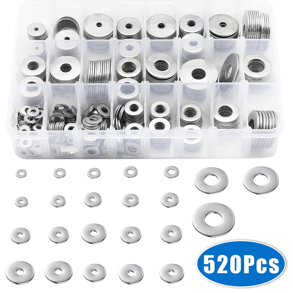 Fender Washers SAE+Metric 23 Sizes Flat Washers Assortment Set 304 ...