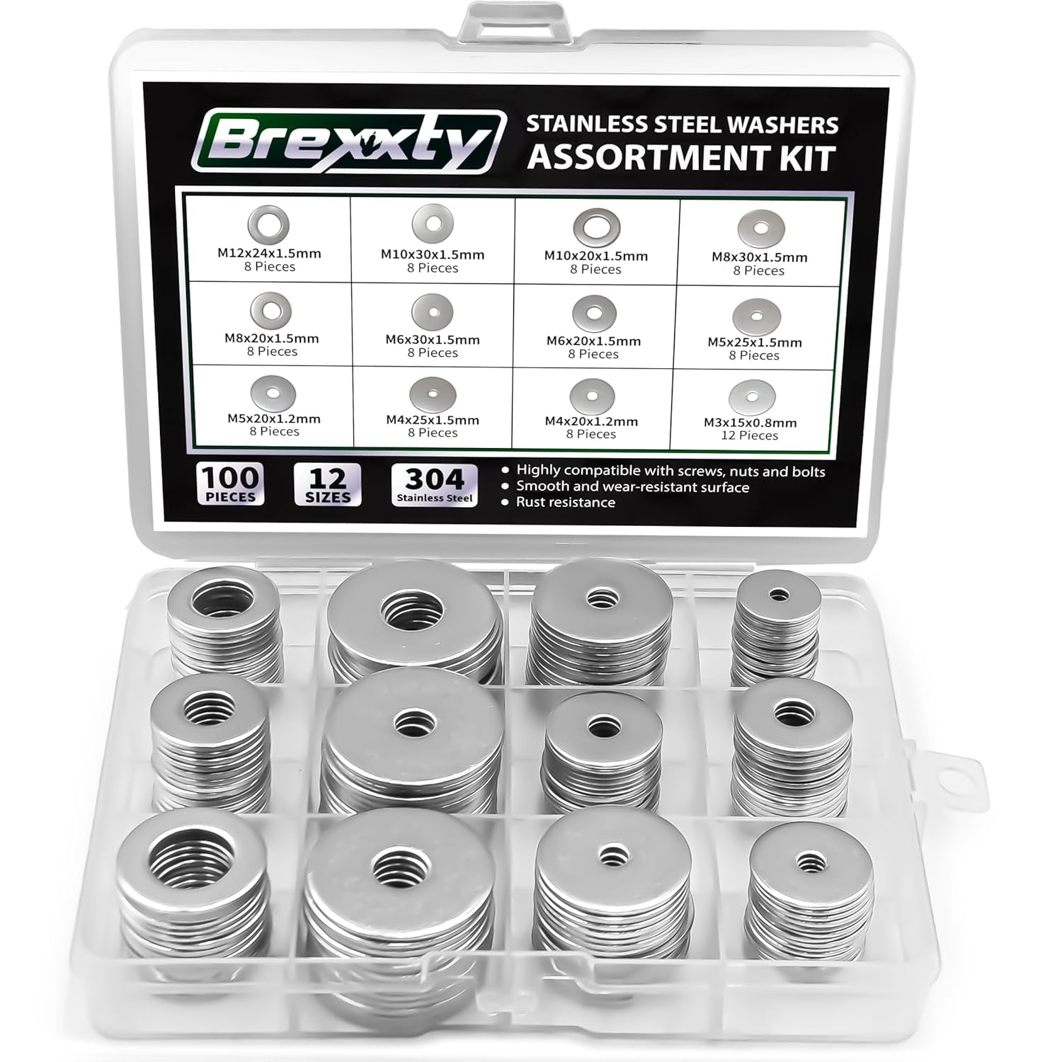 Fender Washers for Screws (100 Pcs) — 304 Stainless Steel Flat Washers ...