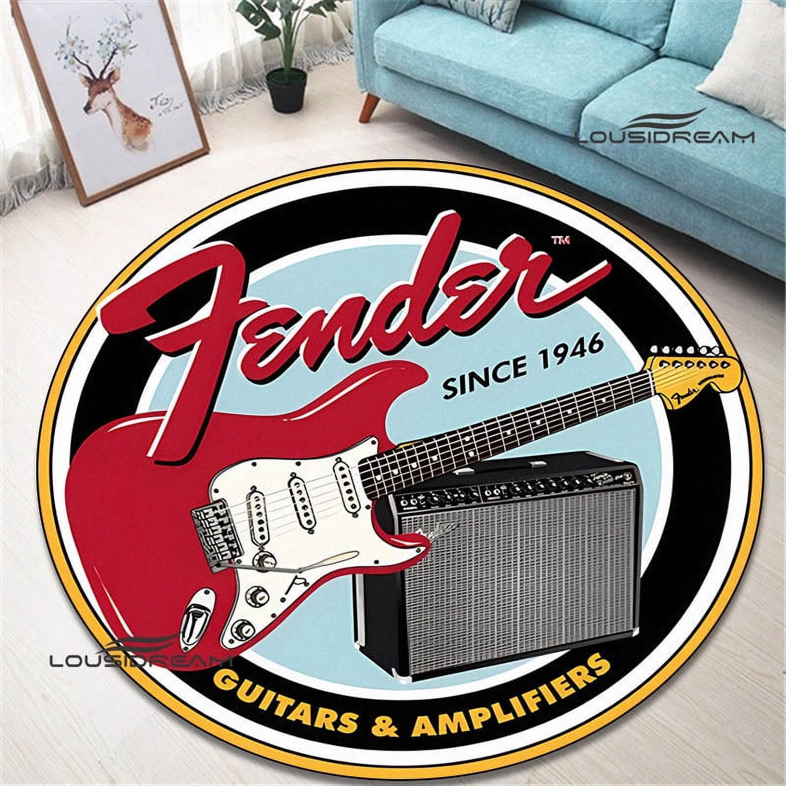 Fender guitar printed round carpet children play carpet living room ...