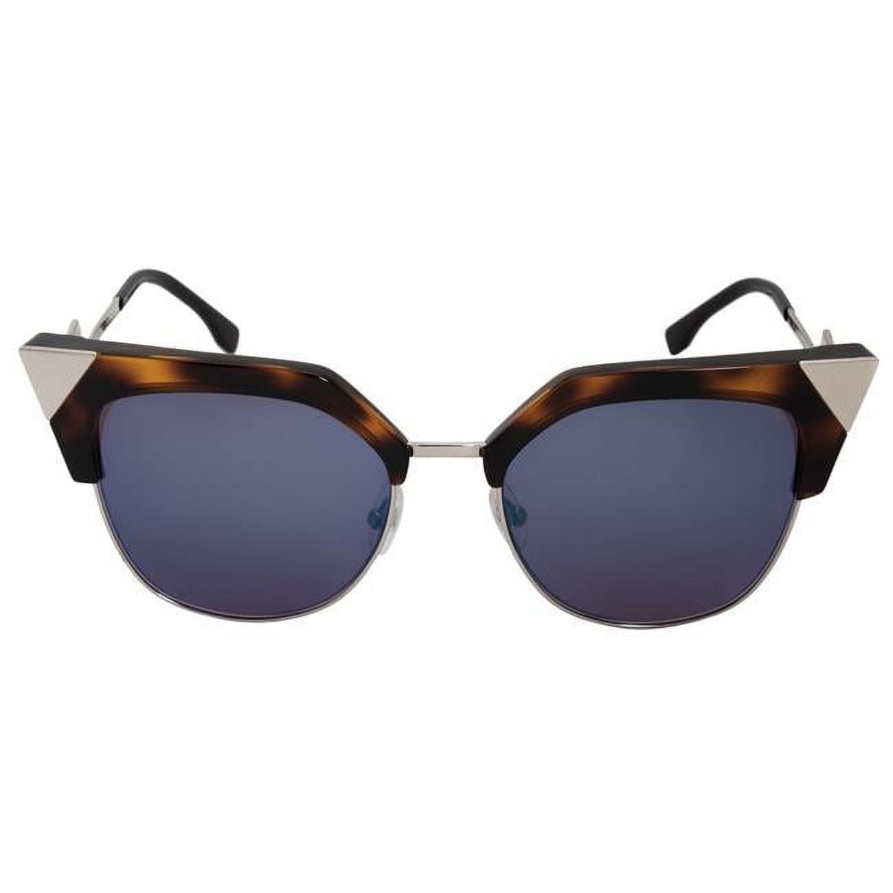 Fendi 54-18-140 mm Iridia Cat Eye Sunglasses, Smoky Light Blue & Silver ...