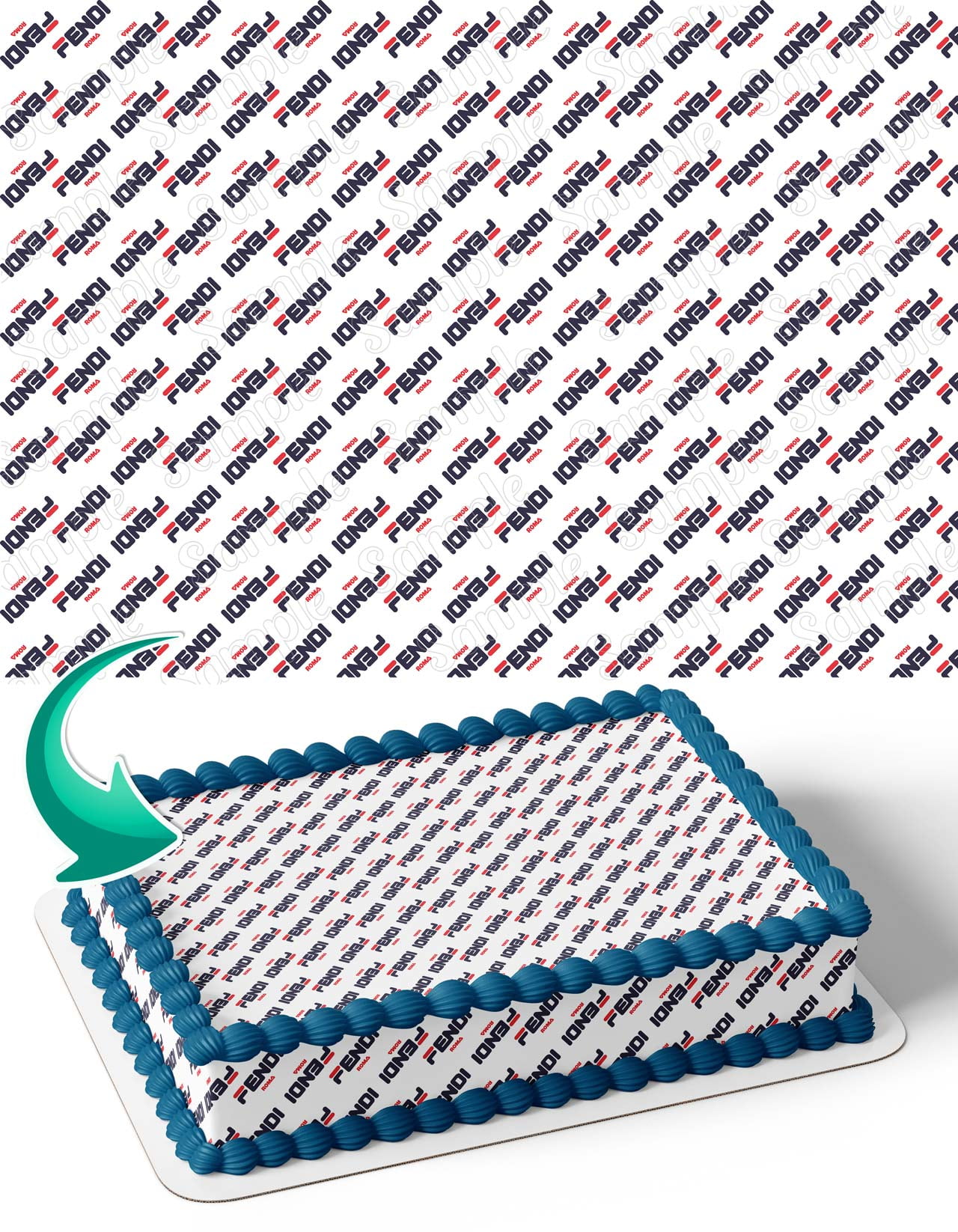 Fendi CL Edible Image Cake Topper Personalized Birthday Sheet Decal ...