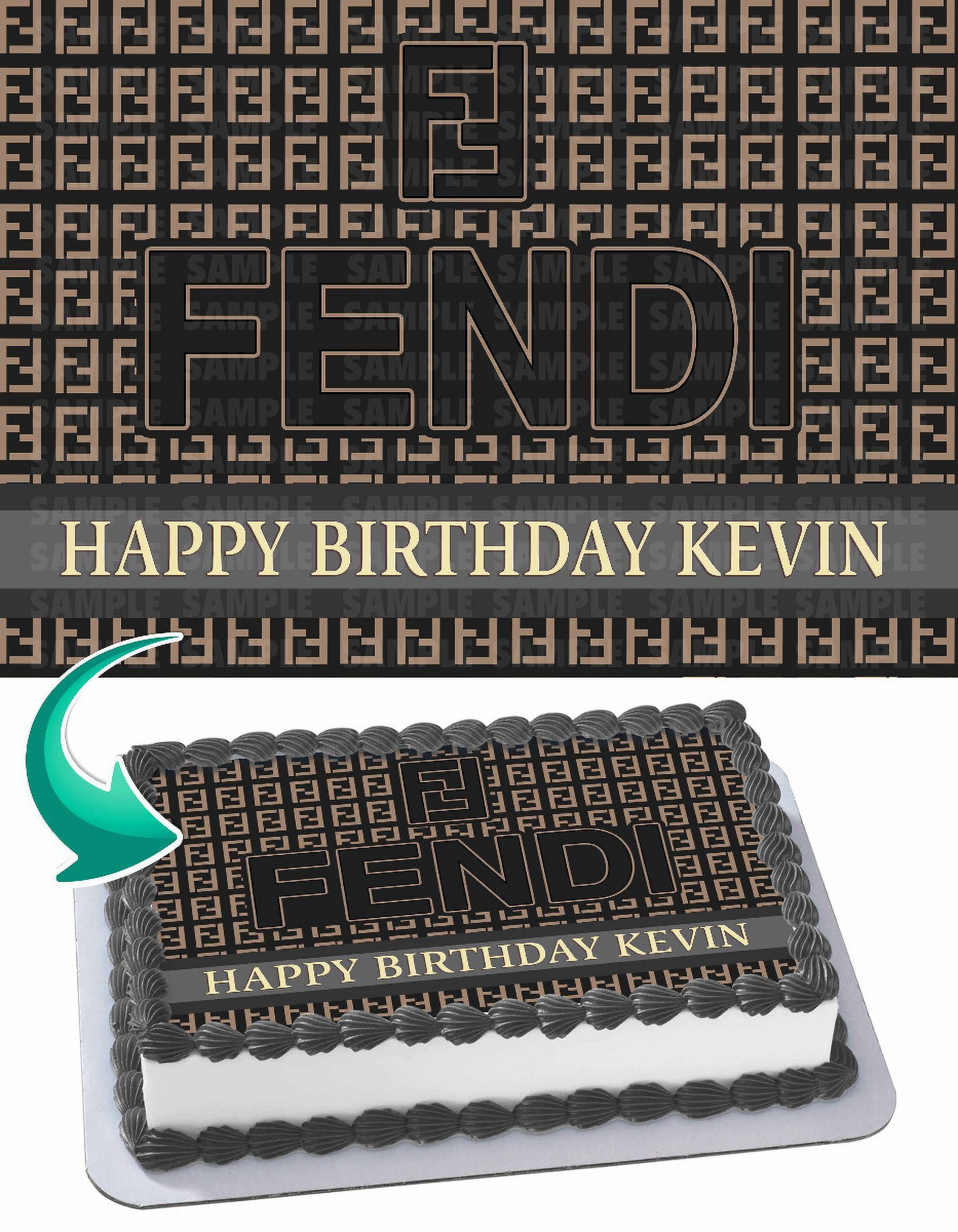 Fendi Edible Cake Image Topper Personalized Birthday Party 1/4 Sheet ...