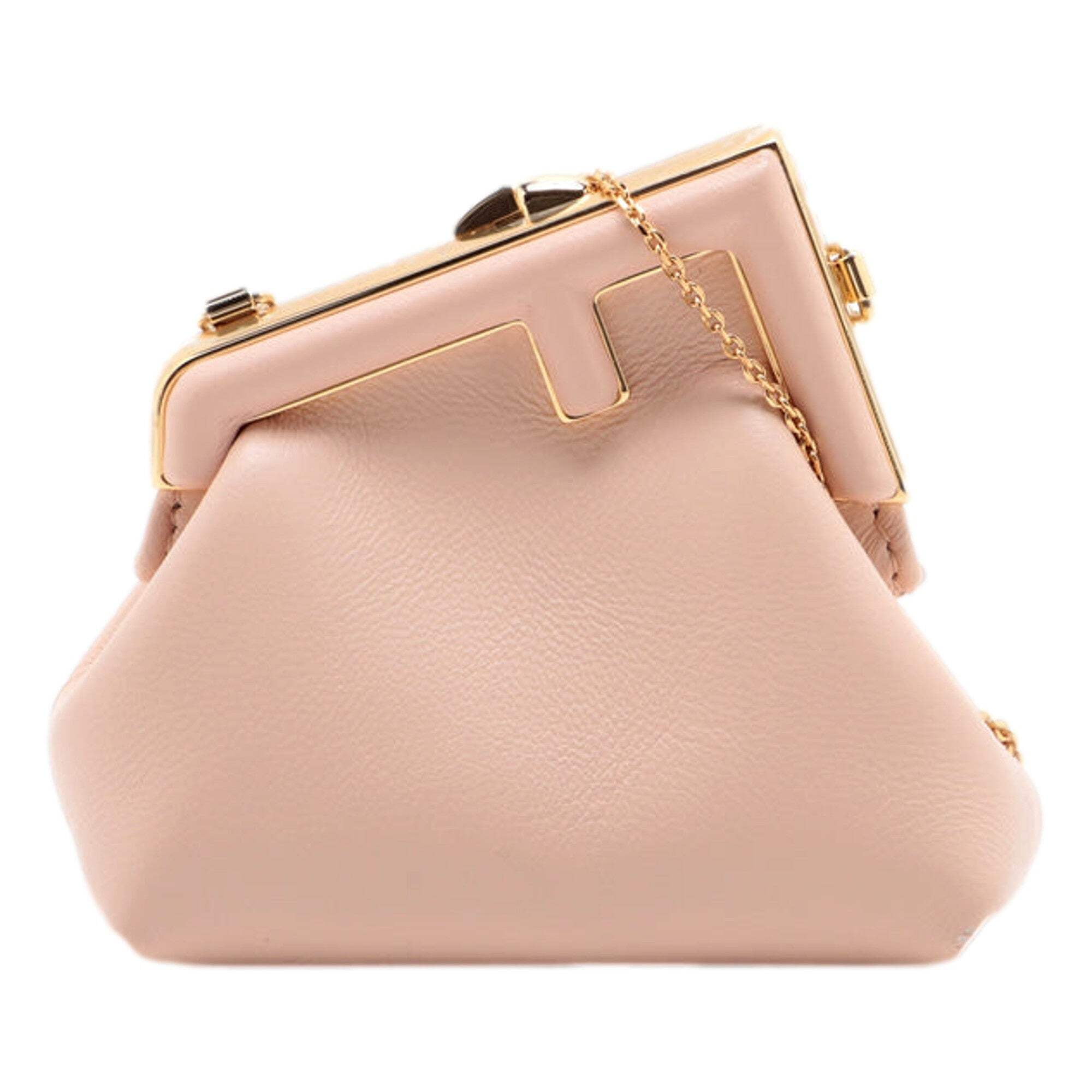 Fendi First Poudre Powder Pink Leather Nano Micro Charm Pouch Bag ...