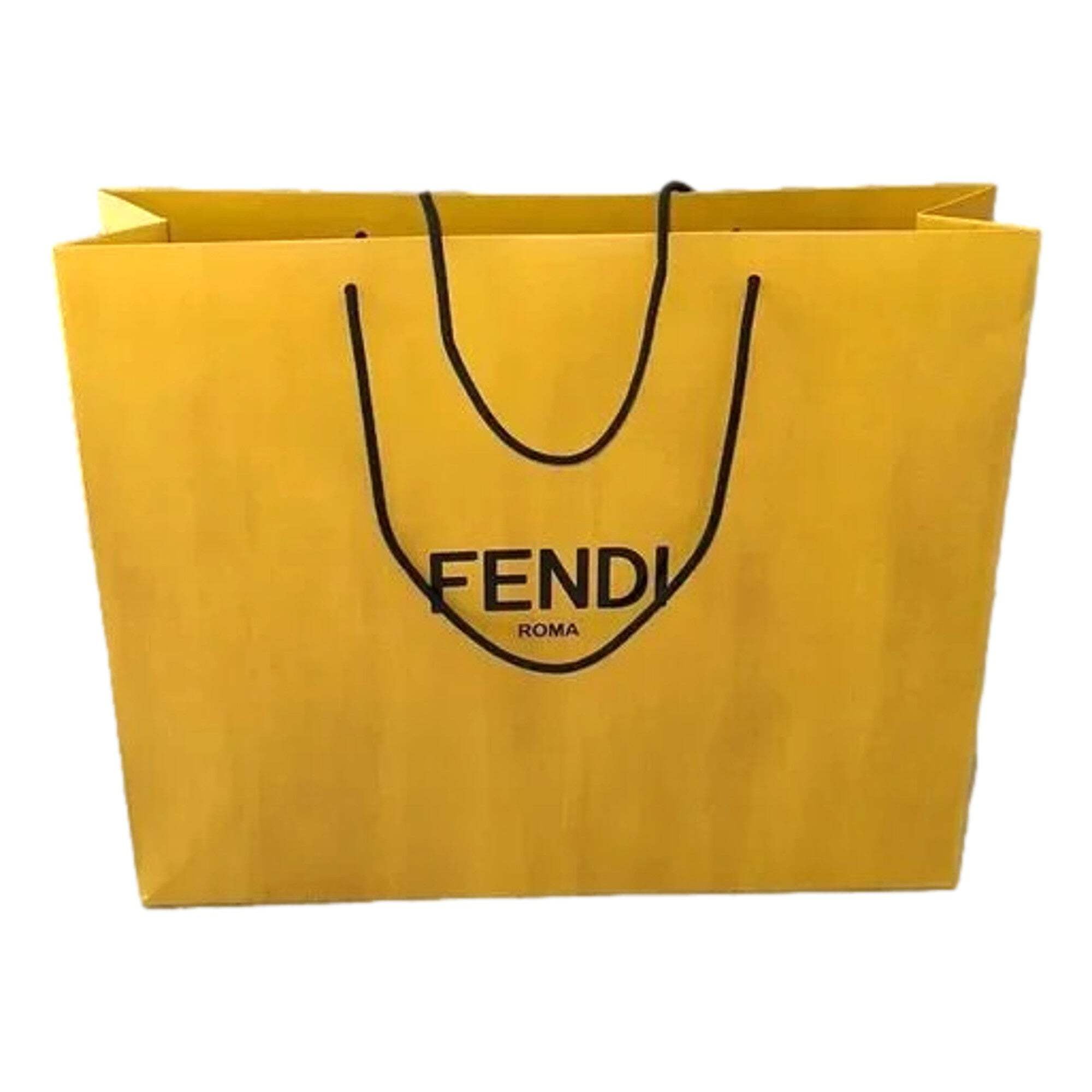 Fendi Roma Shopping Gift Bag Designer Logo Packaging Yellow Extra Large ...