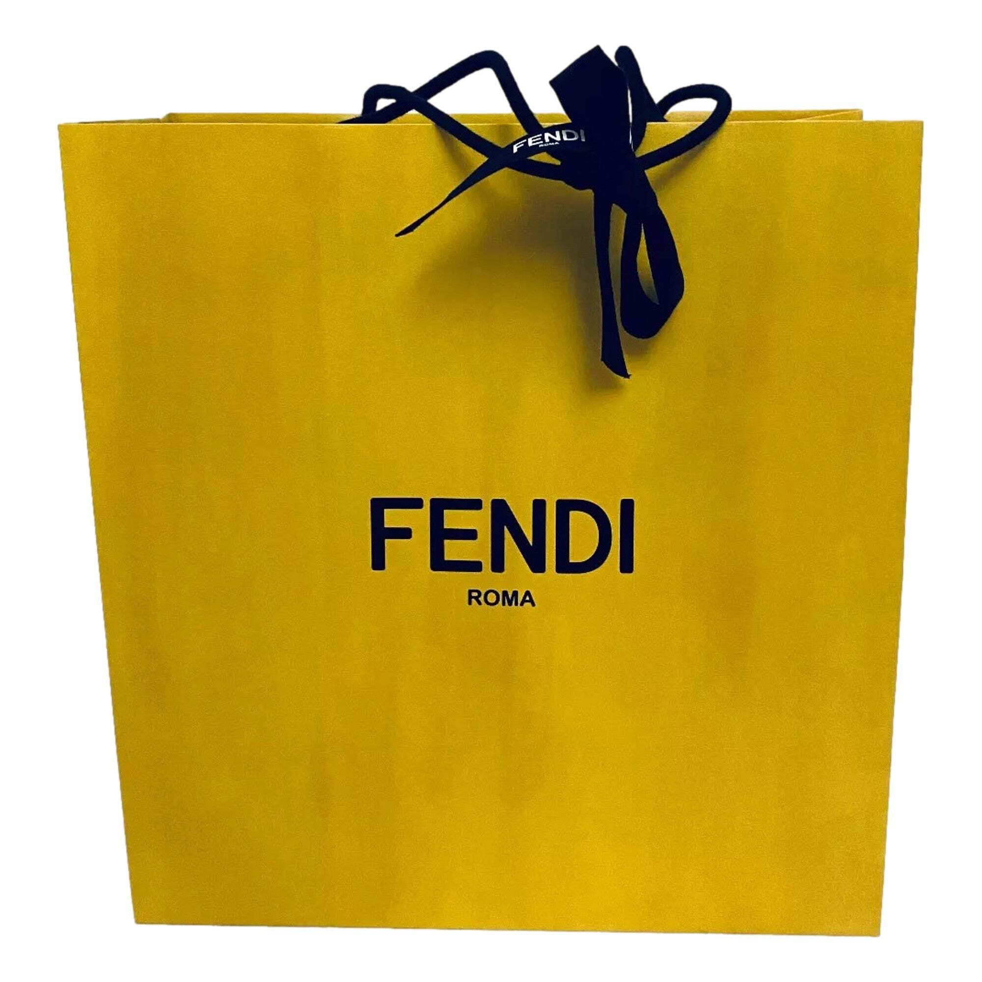 Fendi Roma Shopping Gift Bag Designer Logo Packaging Yellow Medium Size ...