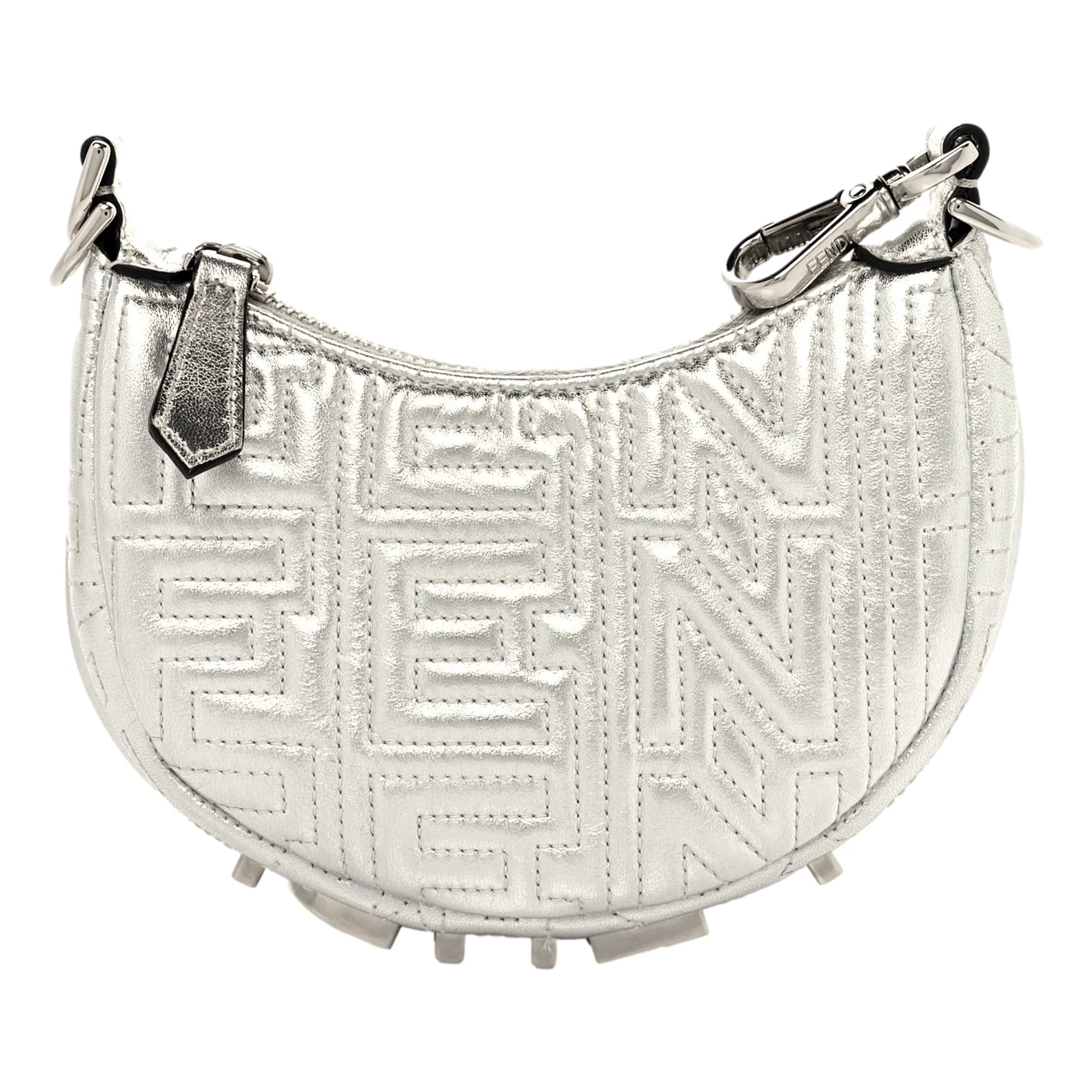 Fendi x Marc Jacobs Fendigraphy Silver Nano Embroidered Miniature Hobo ...