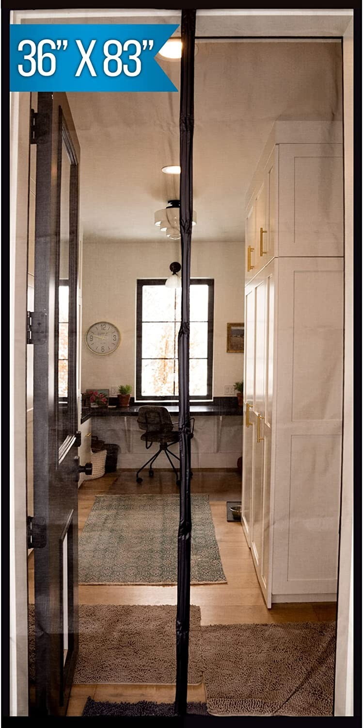 Fenestrelle Magnetic Close Door Screen, White Trim Fiberglass, 36x83 in, 2 Pack - Walmart.com