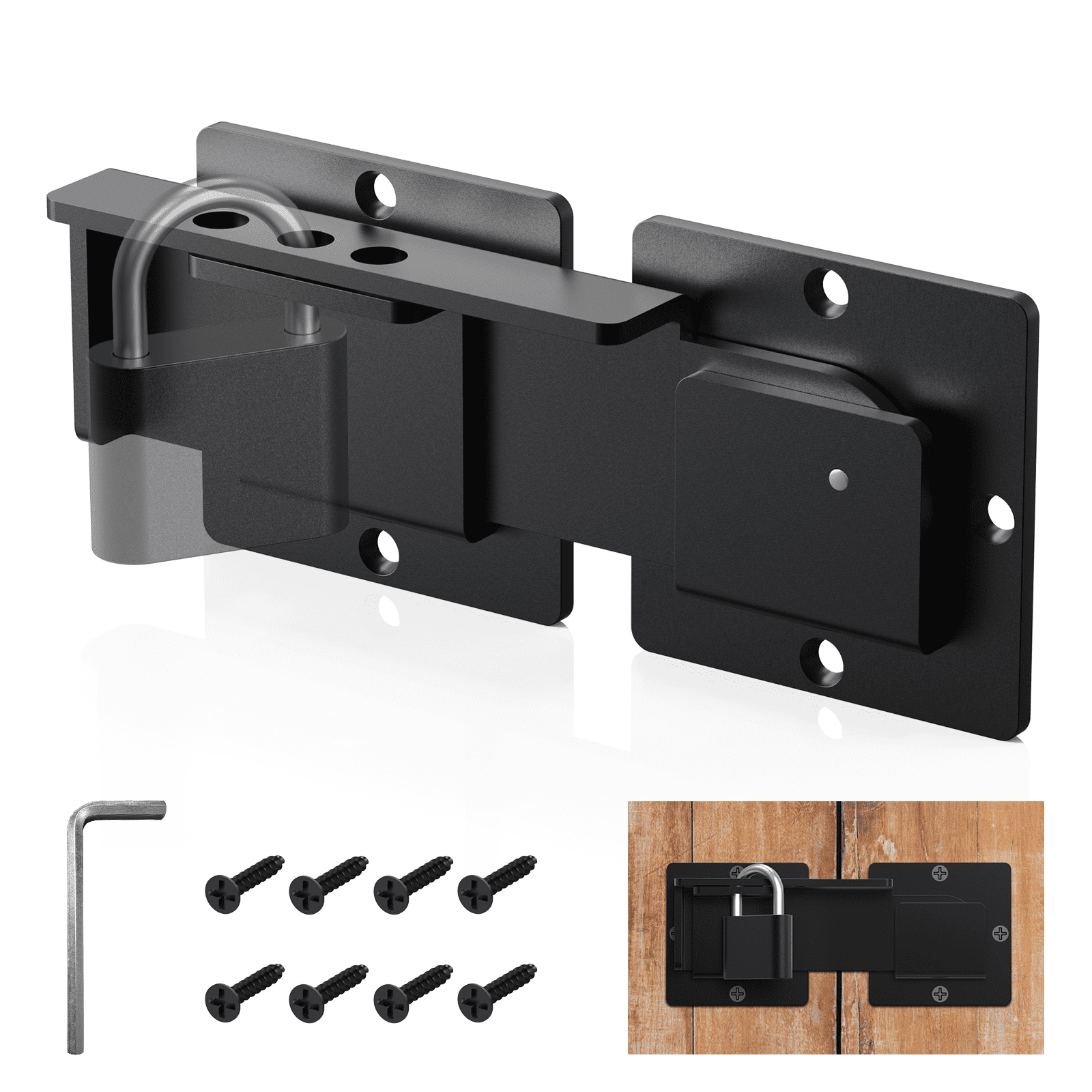 Fenfiny 7.5" Flip Gate Latch Lock, Heavy Duty Carbon Steel, Sliding ...