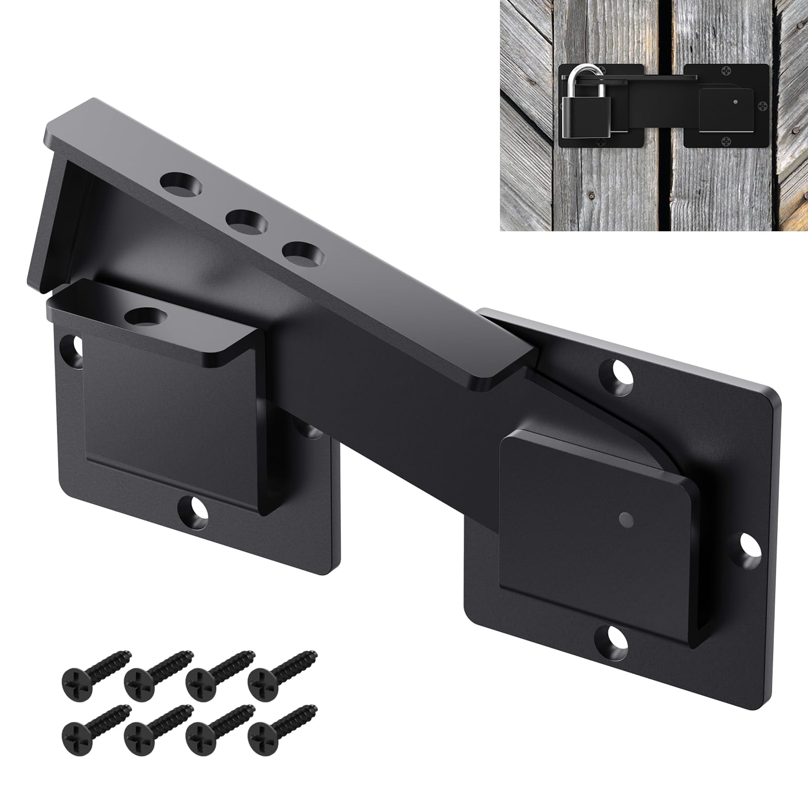 Fenfiny 7.5" Flip Gate Latch Lock with Padlock Hole, 4mm Heavy Duty ...