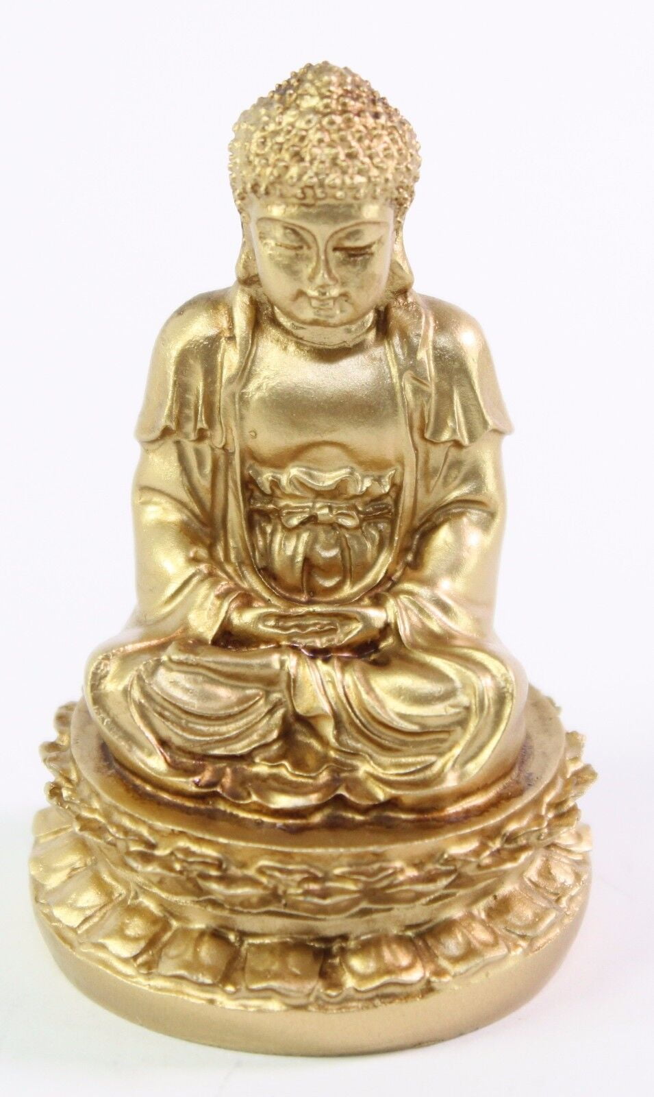 Feng Shui 2" Gold Meditating Buddha Figurine Peace Luck Statue ...