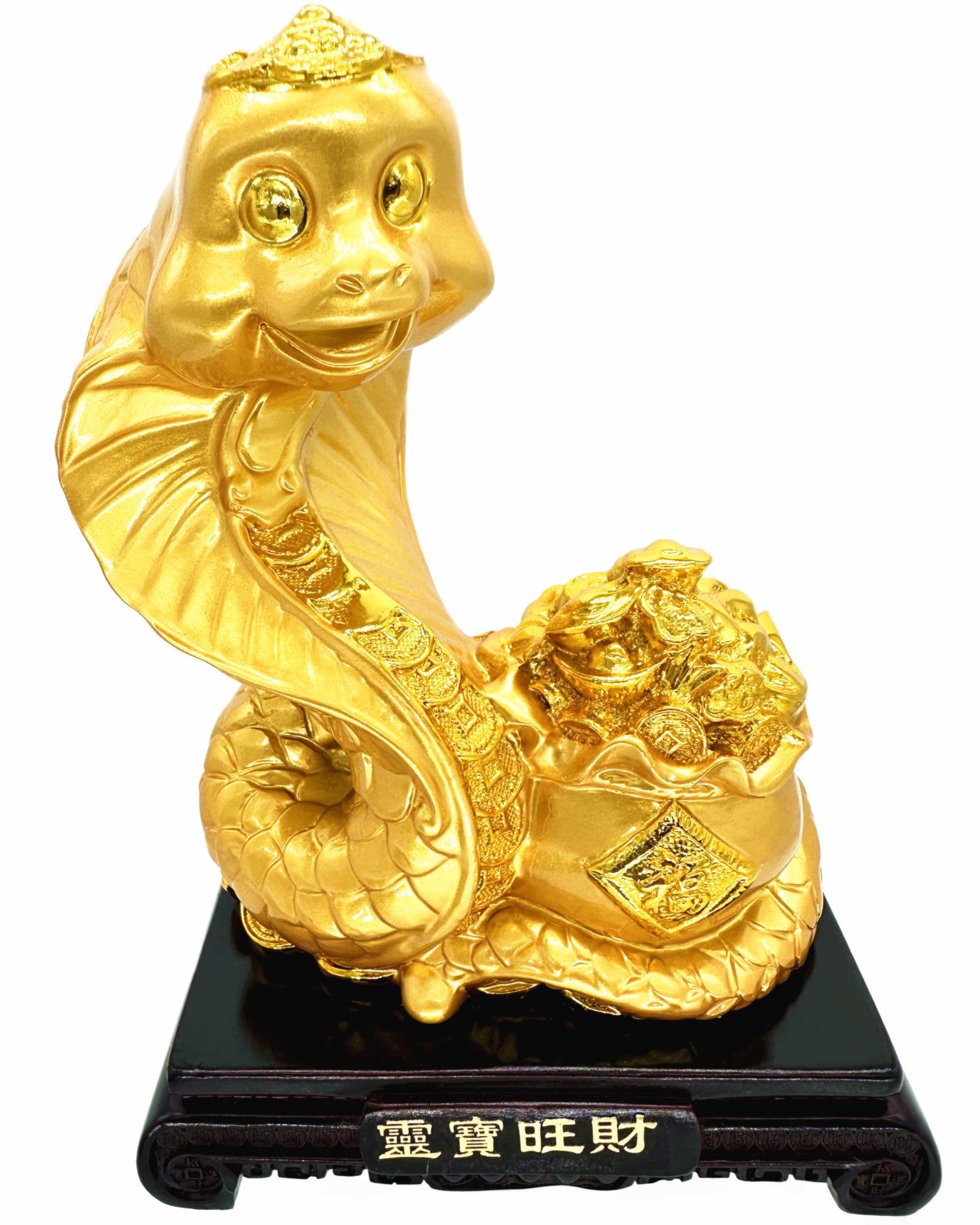 Feng Shui 2025 Chinese Zodiac Snake with Treasure Pot Statue Figurine ...