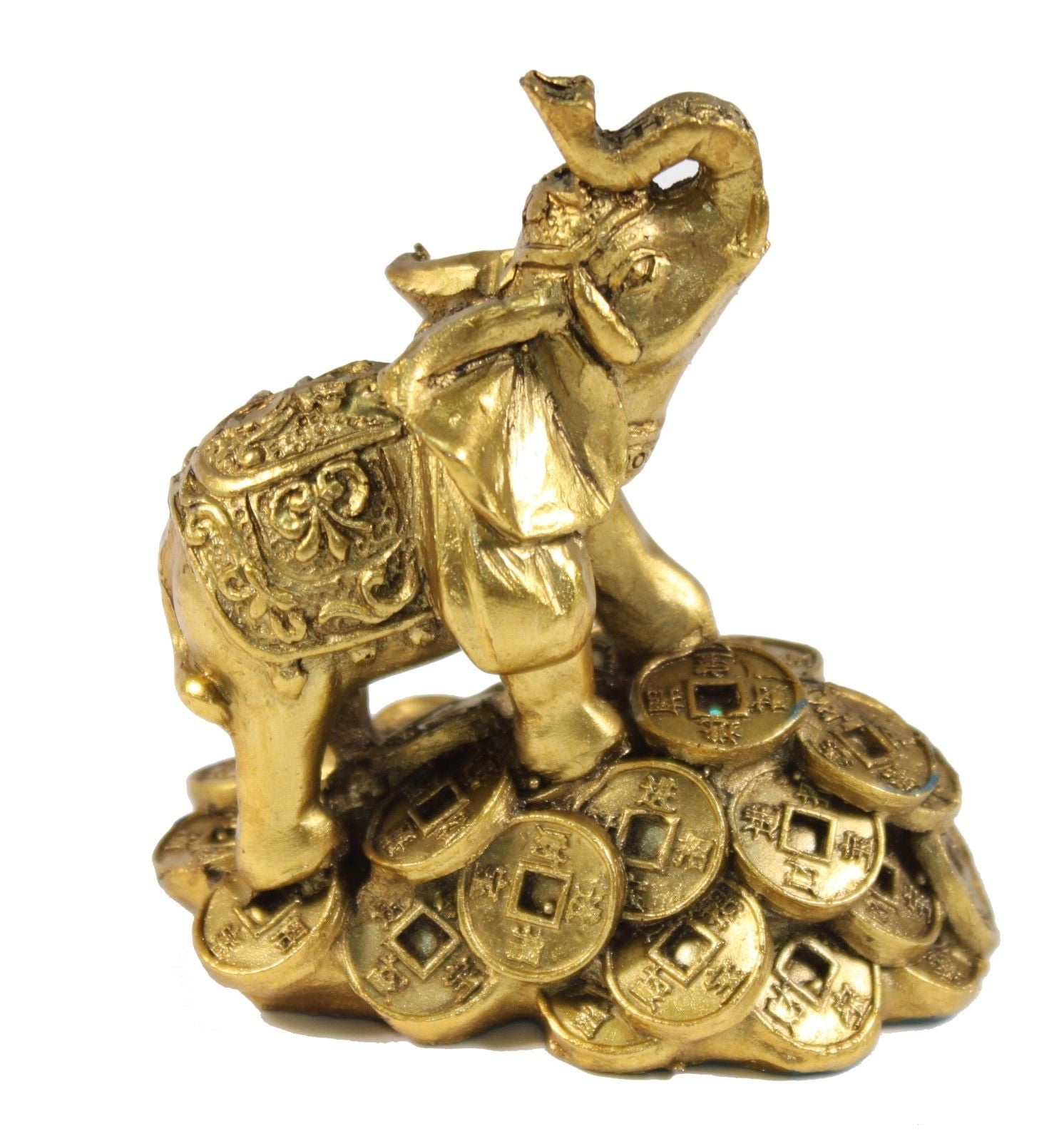 Smiling JuJu Elegant 3.5” Money Elephant Home Decor Brass Gold ...
