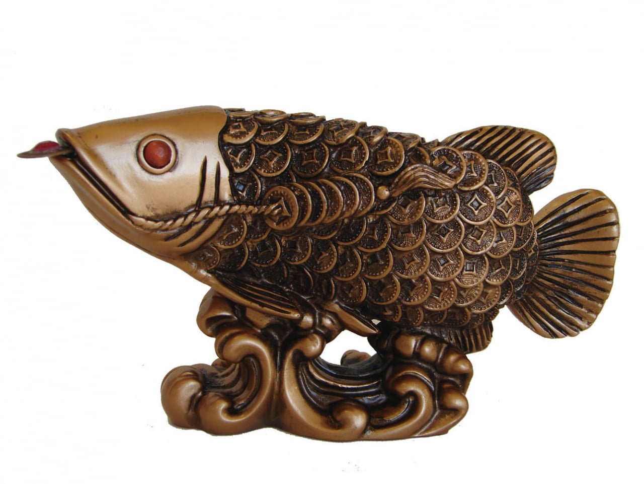 Feng Shui Arowana Fish Statue - Dragon Fish Statue - Walmart.com