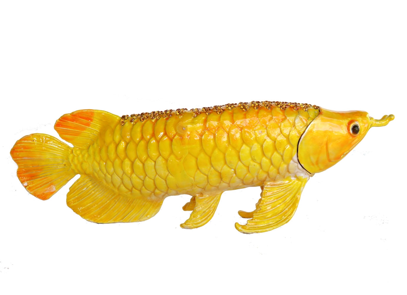 Feng Shui Bejeweled Golden Arowana Fish Statue - Walmart.com