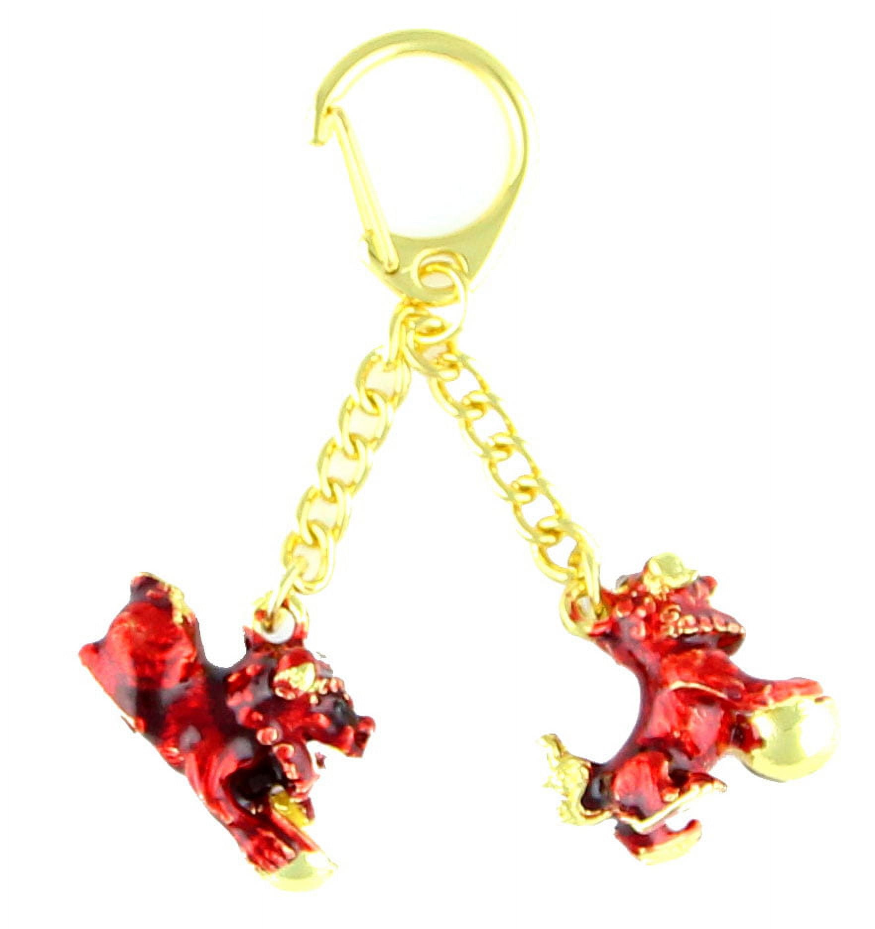 Feng Shui Bejeweled Tzi Chi Kau Red Dog Amulet Keychain - Walmart.com