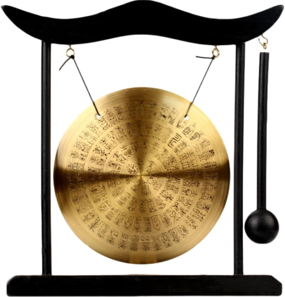 Feng Shui Brass Gong Desktop Wind Gong Copper Zen Chinese Table Gong ...