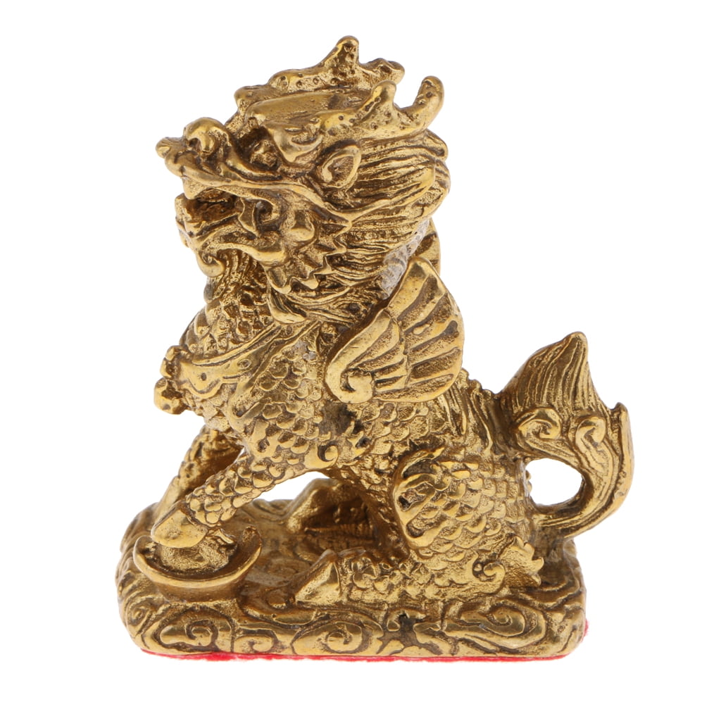 Feng Shui Brass Lin/Qilin Kylin Dragon Horses Kirin Wealth Prosperity ...