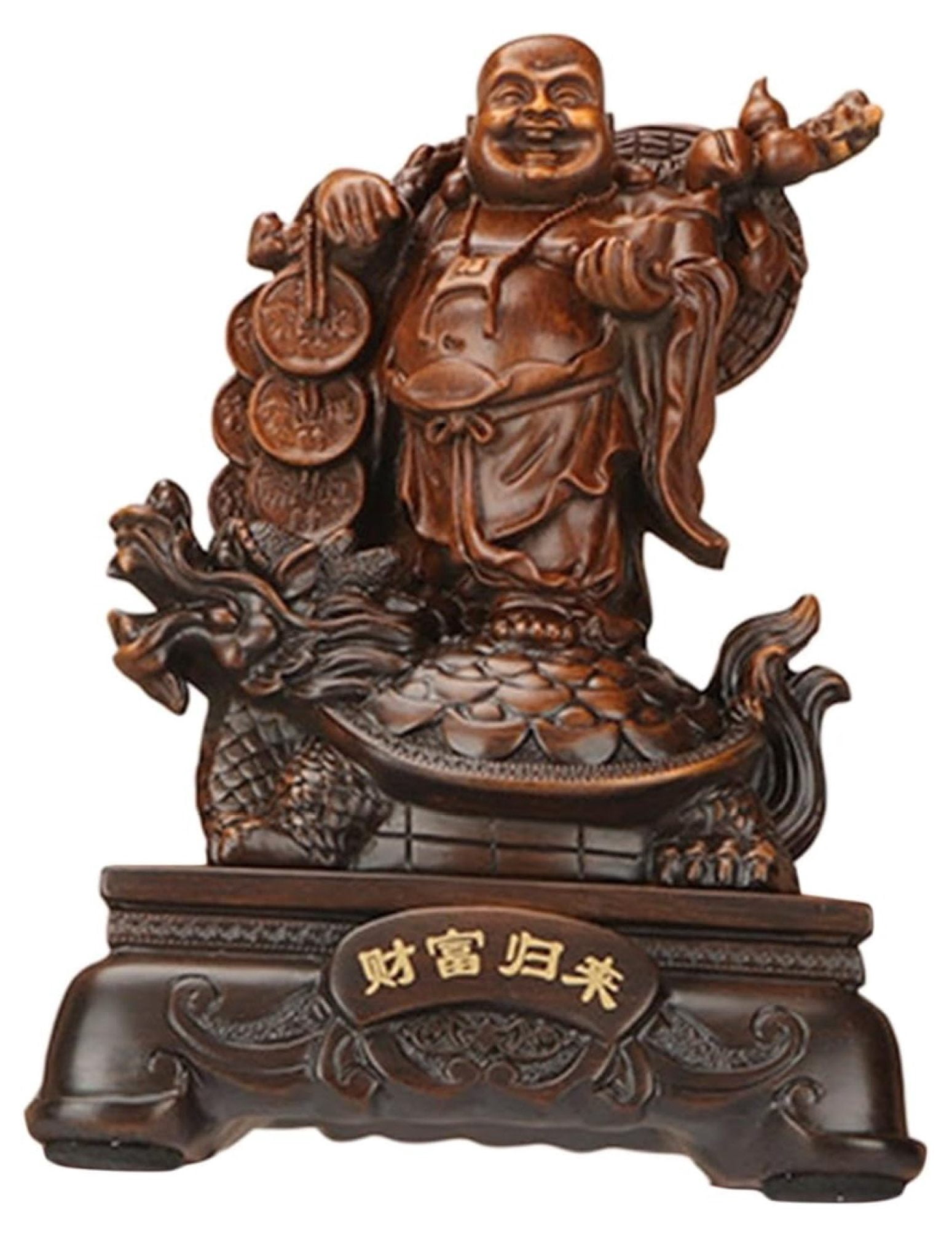 Feng Shui Buddha Statue, Resin Laughing Buddha Figurine - Chinese ...