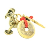 Feng Shui Copper Sheep with 5-Copper Coin Lucky Keychain for Year of ...
