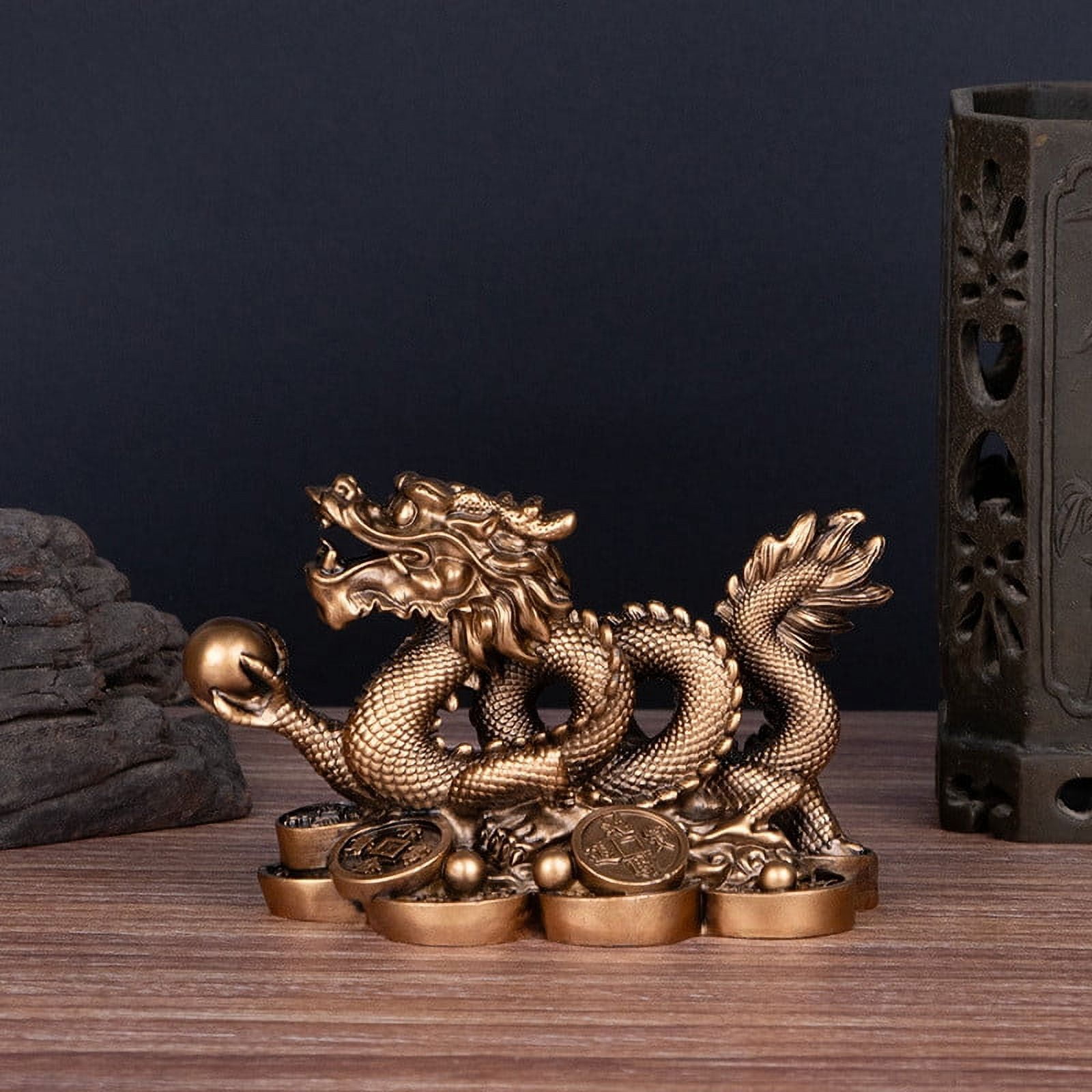 Feng Shui Dragon Statue Chinese Dragon Figurines New Year Dragon ...