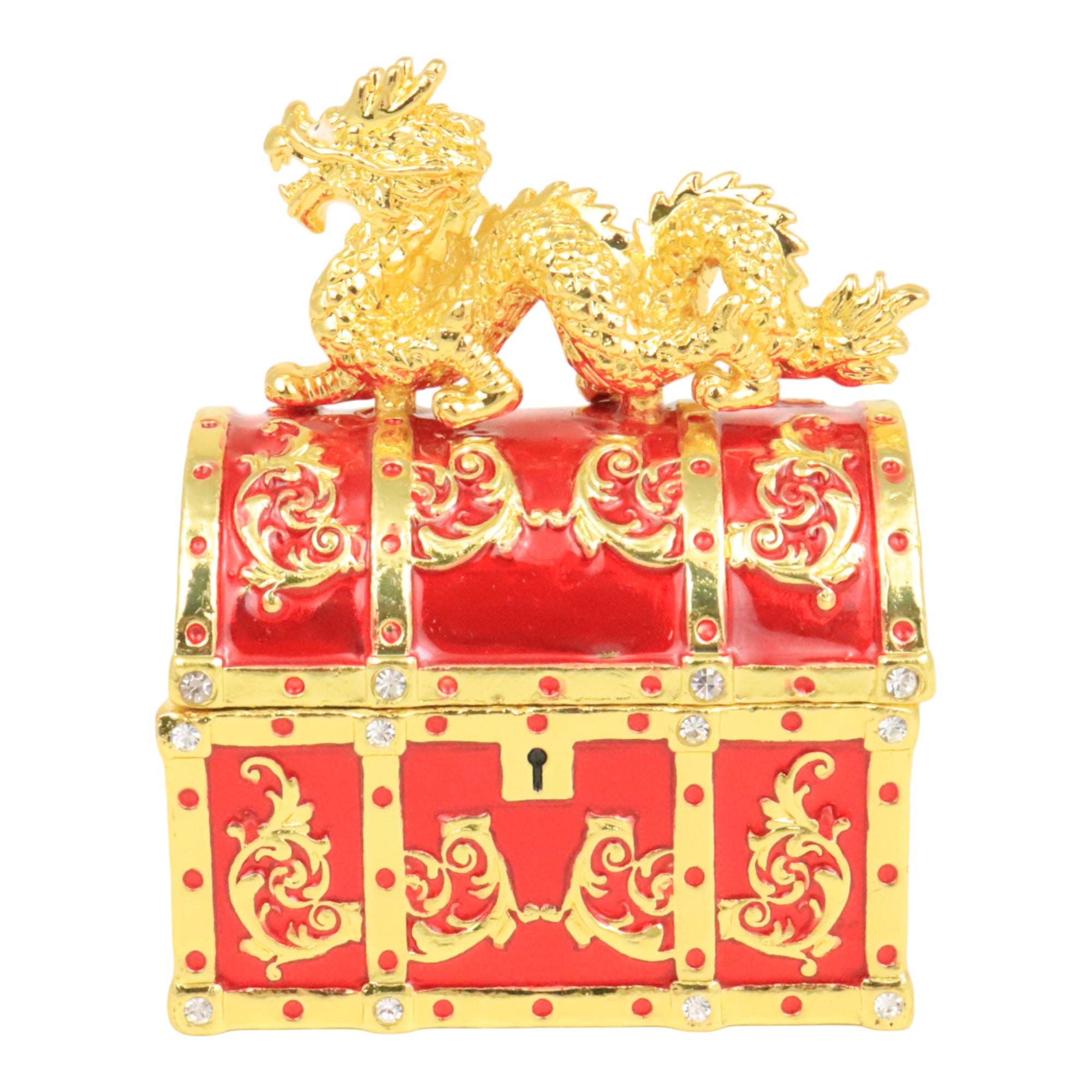 Feng Shui Dragon Treasure Box - Dragon on Treasure Chest Jewel Box ...
