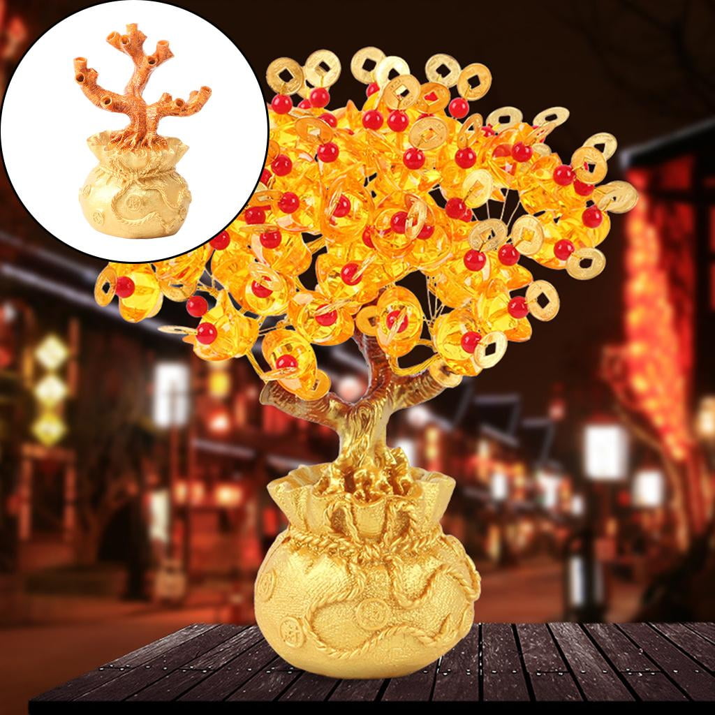Feng Shui Figurine Bonsai Lucky Tree Fortune Good Luck for Living Room ...