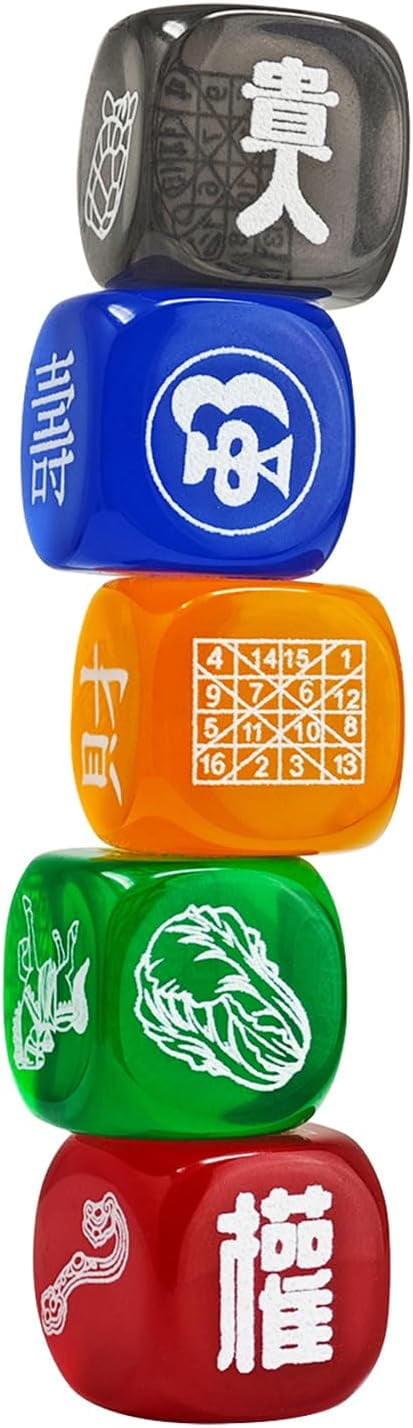 Feng Shui Five Element Lucky Dices Good Wealth Luck Statue 5pcs Dices ...