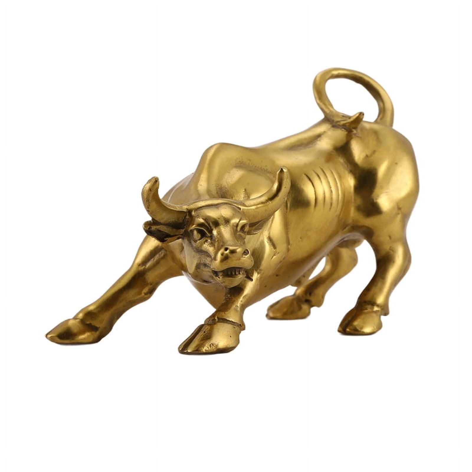Feng Shui Fortune Brass Bull Statue, Sculpture Home Decoration Golden ...