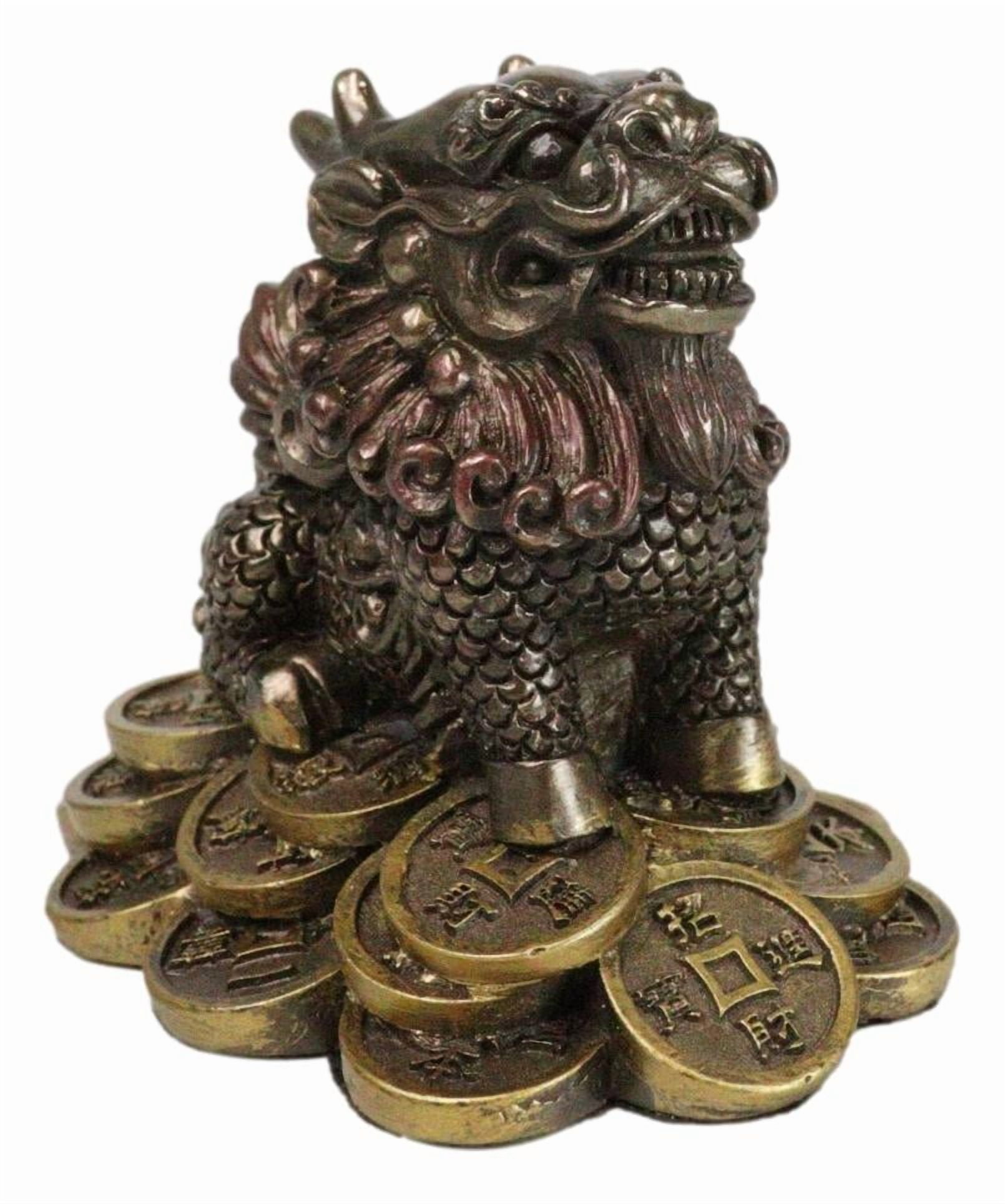 Feng Shui Fortune Money Dragon Chi Lin Yang Energy Gold Coins Charm ...