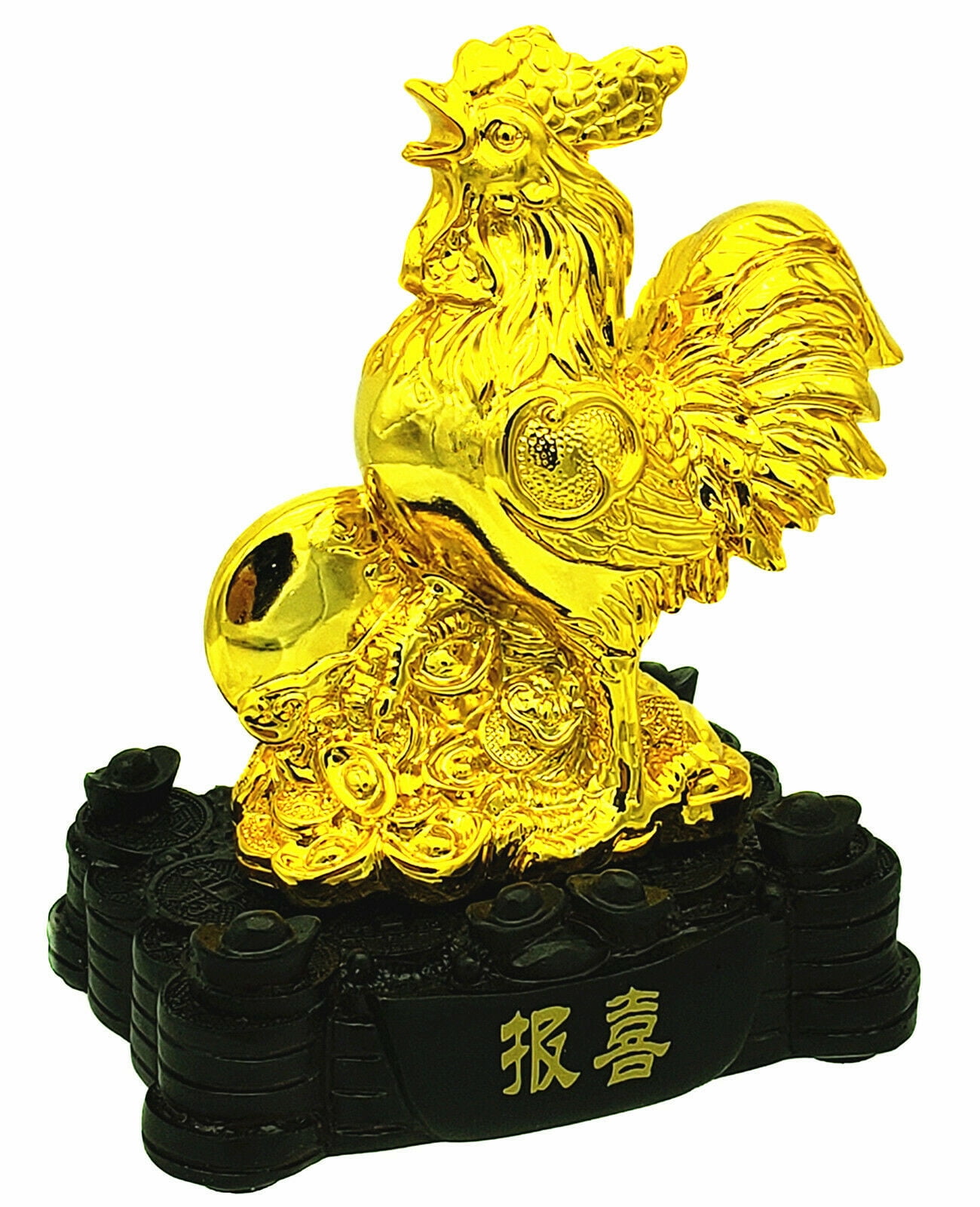Feng Shui Golden Chinese Zodiac Rooster Statue Figurine Home Office ...