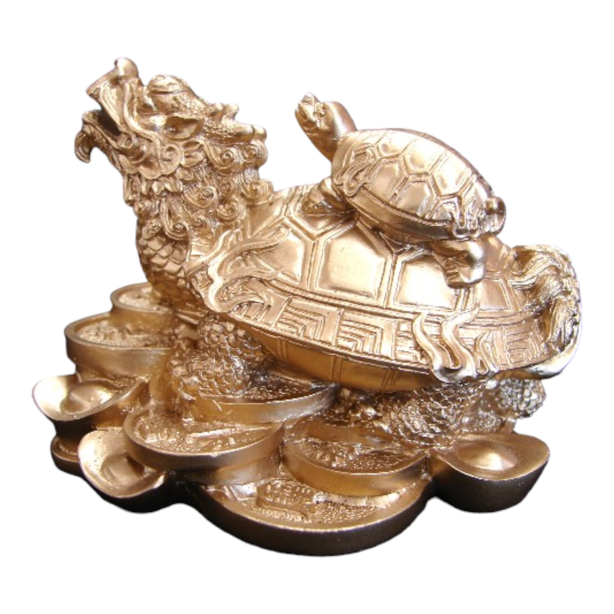 Feng Shui Golden Feng Shui Dragon Turtle Dragon Tortoise Statue ...