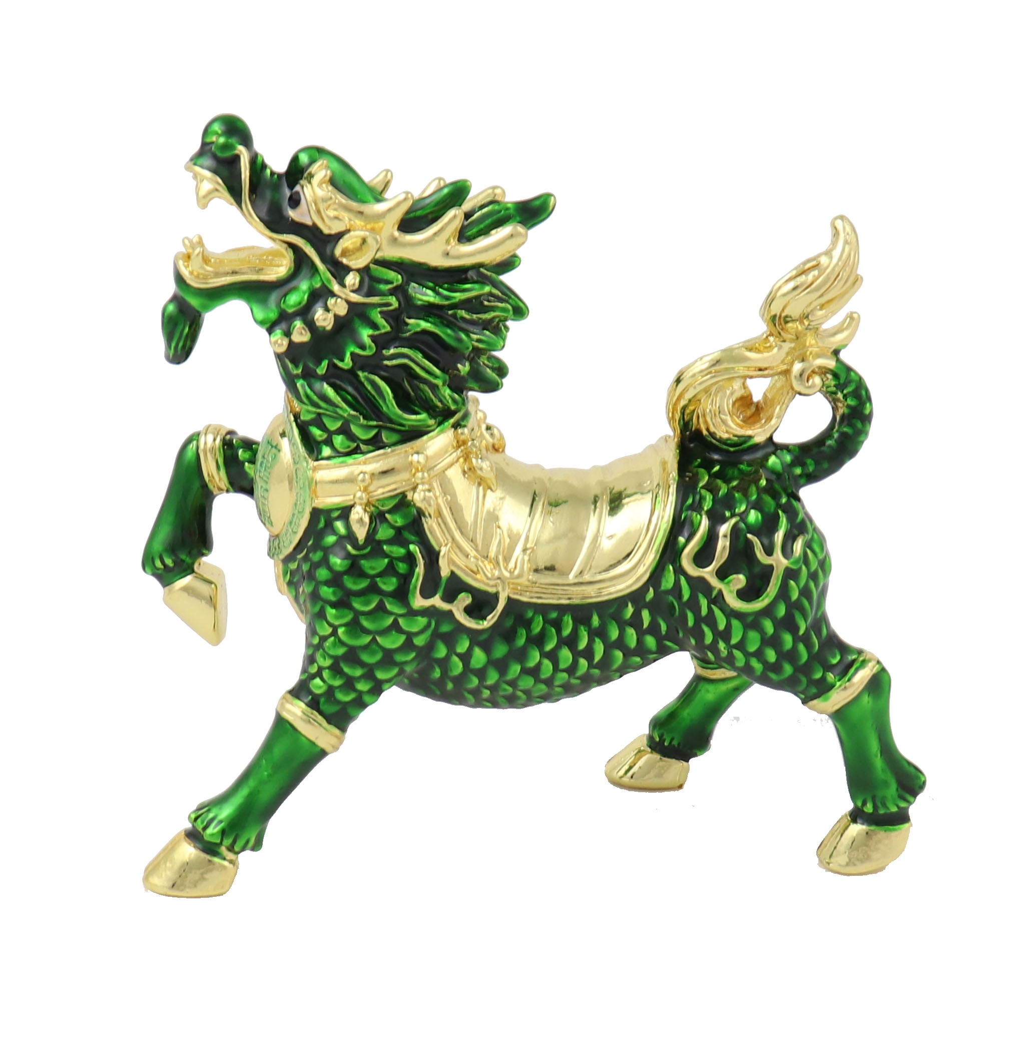 Feng Shui Green Chi Lin Dragon Horse - Walmart.com