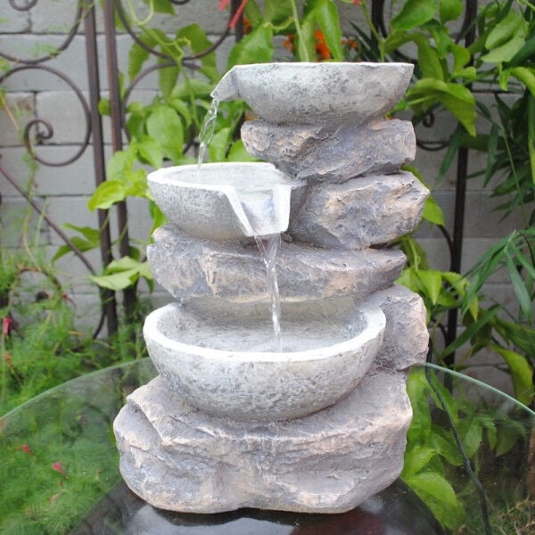 Feng Shui Indoor Multi Bowls Tabletop Water Fountain - Walmart.com
