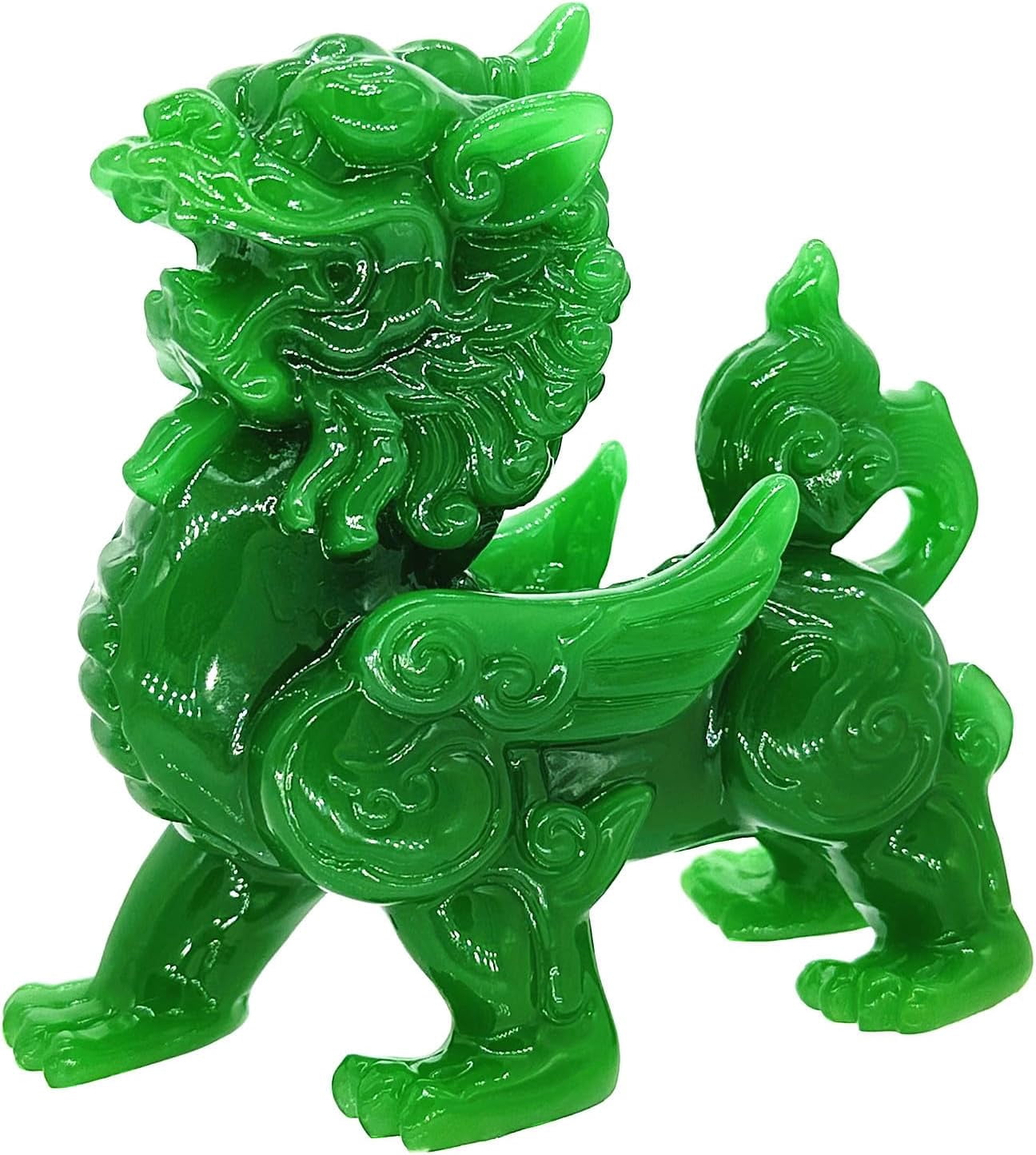 Feng Shui Jade Green Color Pi Yao/Pi Xiu/Bi Xie Statue Figurine ...