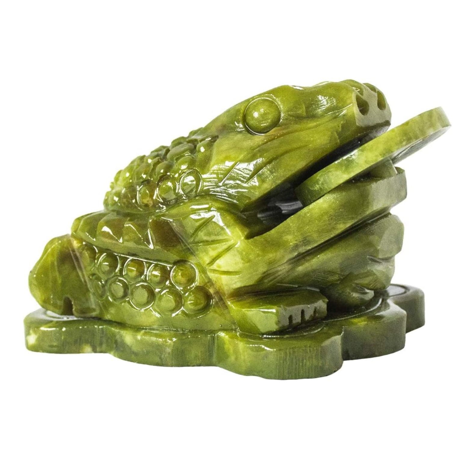 Feng Shui Jade Money Frog Three Legged Wealth Frog or Money Toad Statue ...