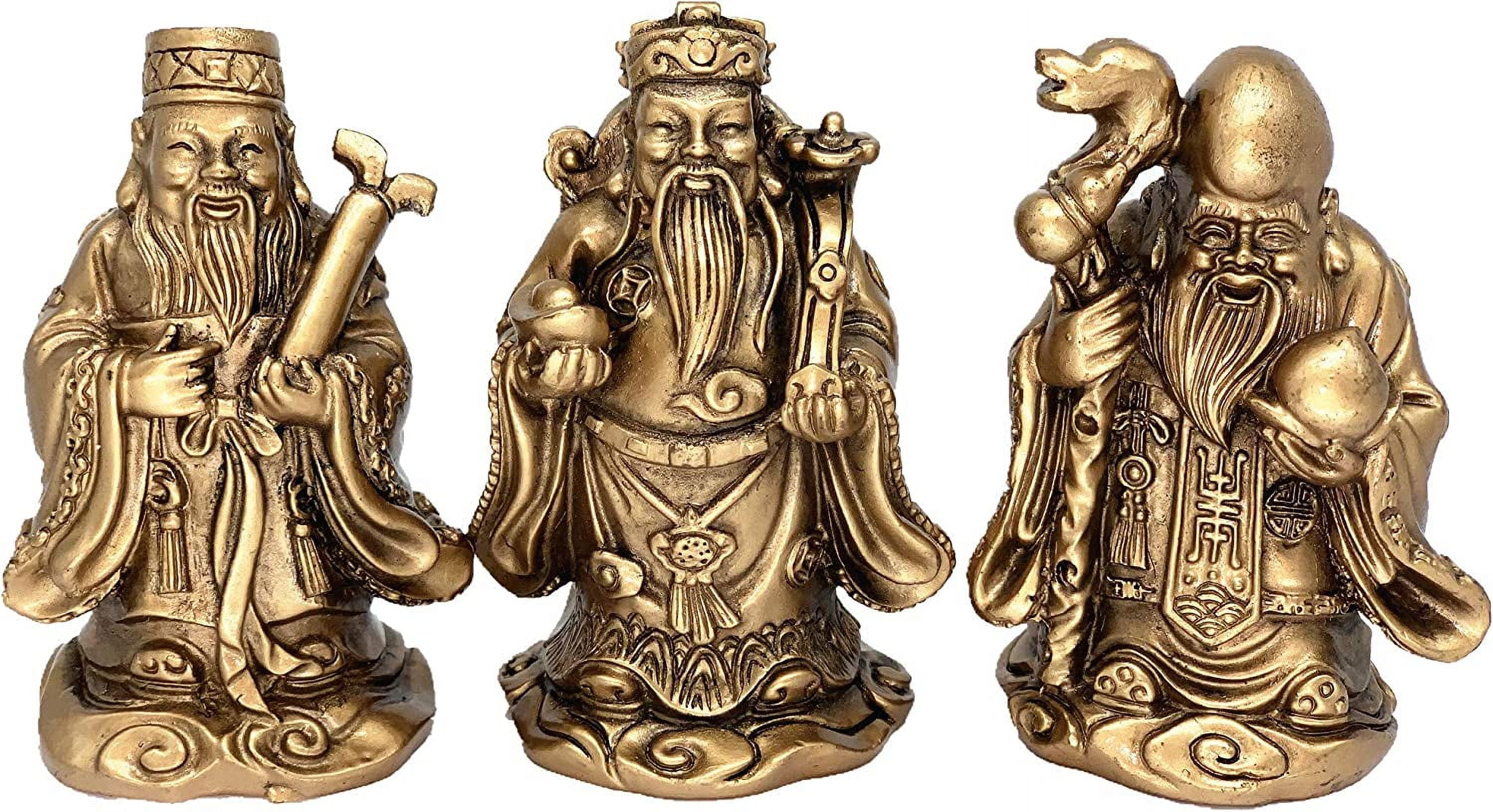 Feng Shui LUK Sau/Fu Lu Shou Chinese Three Gods Sets Home Office Statue ...